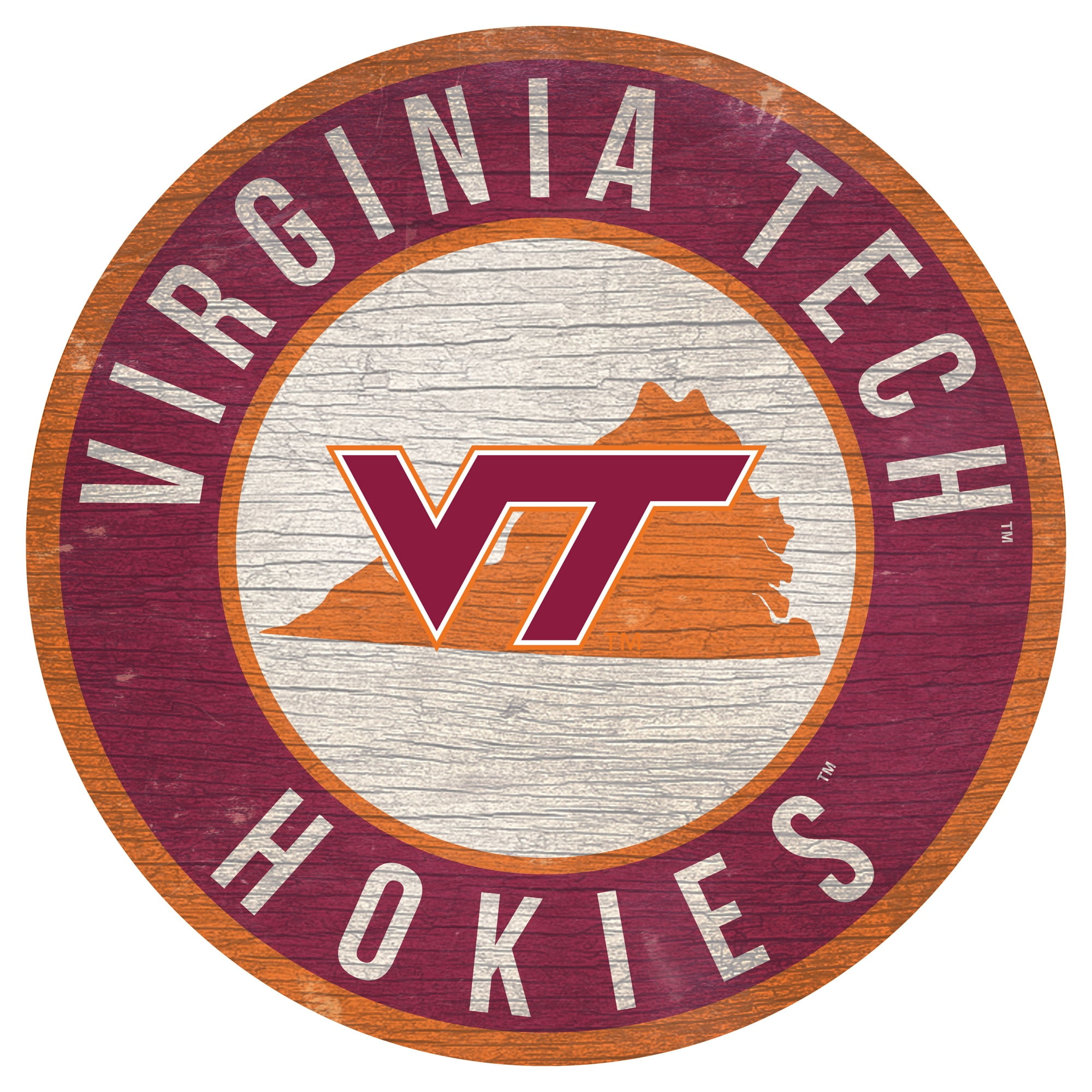 Virginia Tech Hokies 12'' x 12'' State Circle Sign - Walmart.com