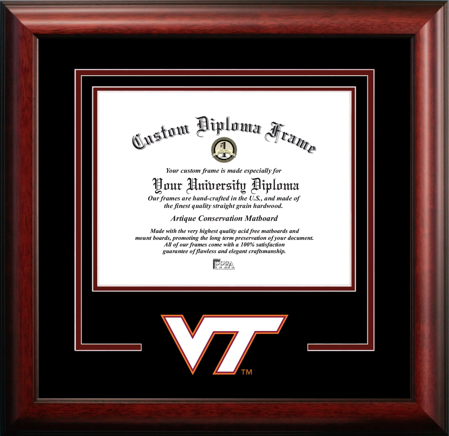 Virginia Tech Hokies 13.5 x 15.5 Spirit Diploma Frame - Walmart.com
