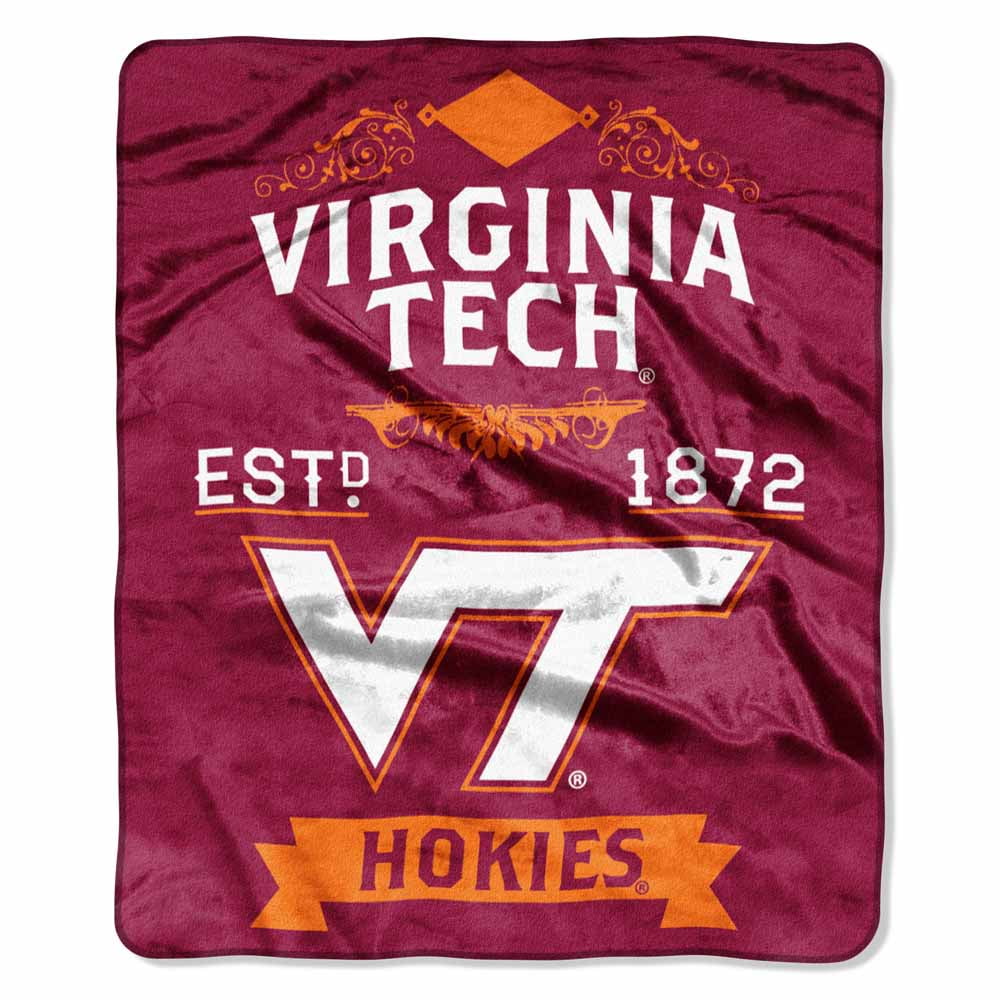 Virginia Tech Hokies 50"x60" Royal Plush Raschel Throw Blanket - Label ...