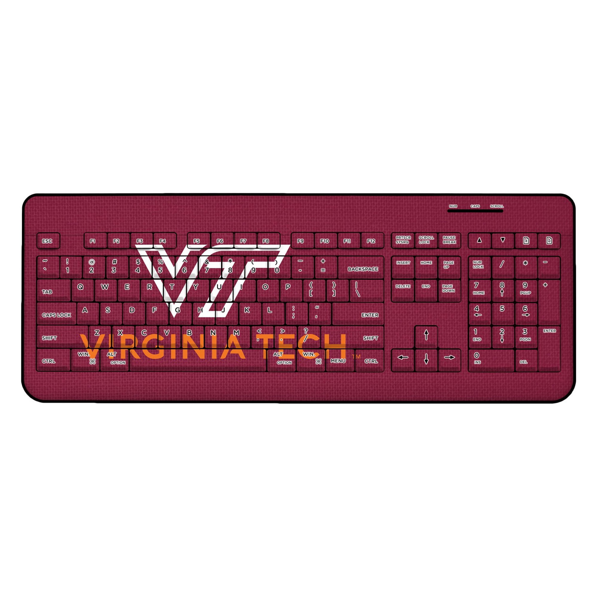 Virginia Tech Hokies Solid Design Wireless Keyboard - Walmart.com