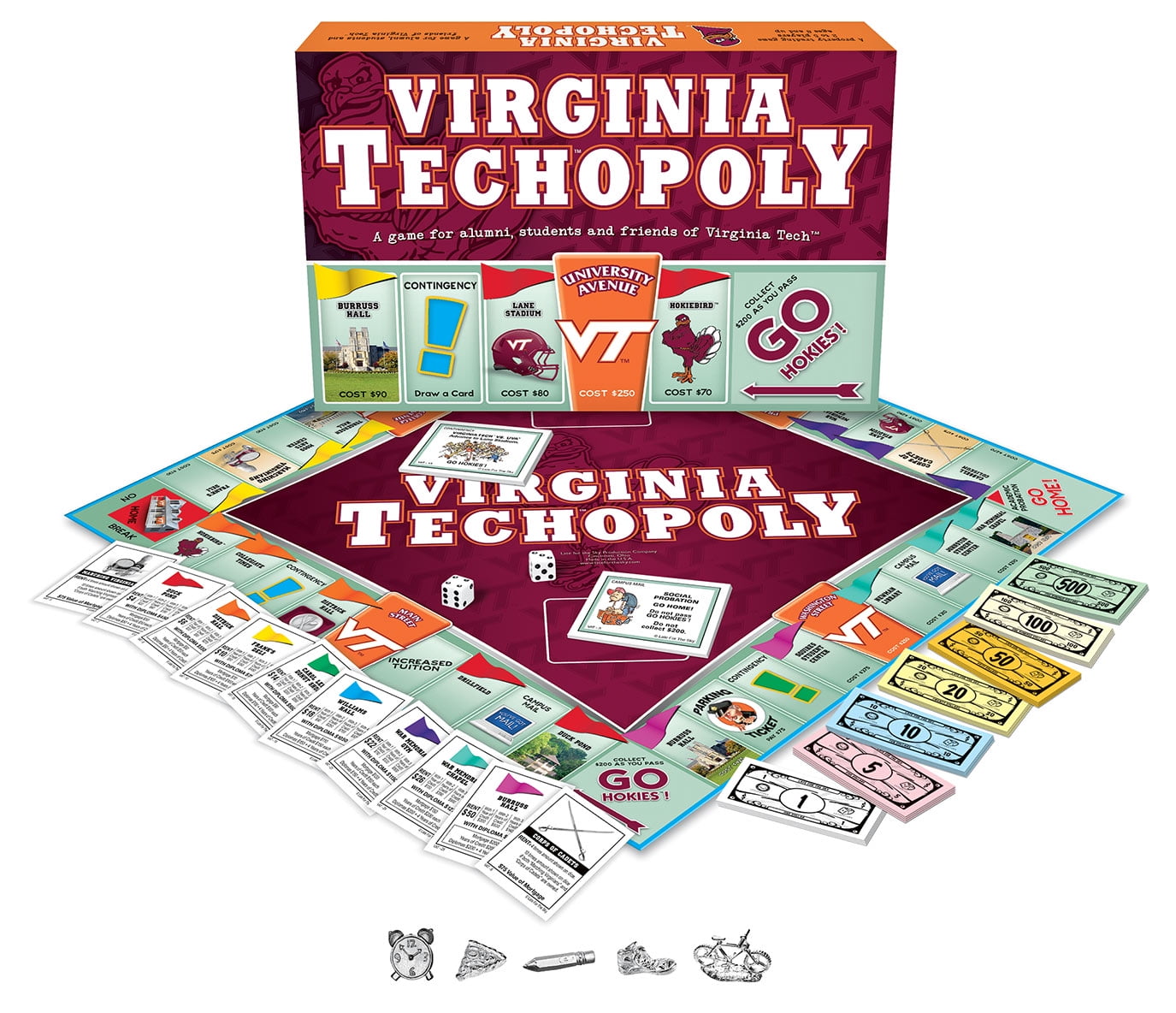 Virginia Tech Opoly Board Game, by Late for the Sky - Walmart.com