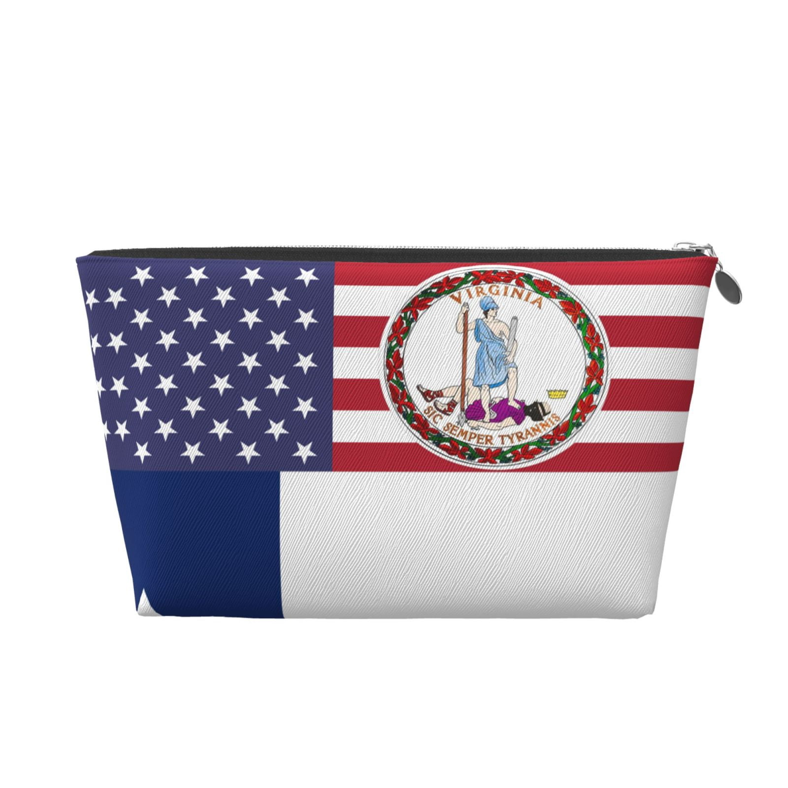 Virginia Texas Flag Small Purse Organizer Zipper Cosmetic Handbag Tote ...