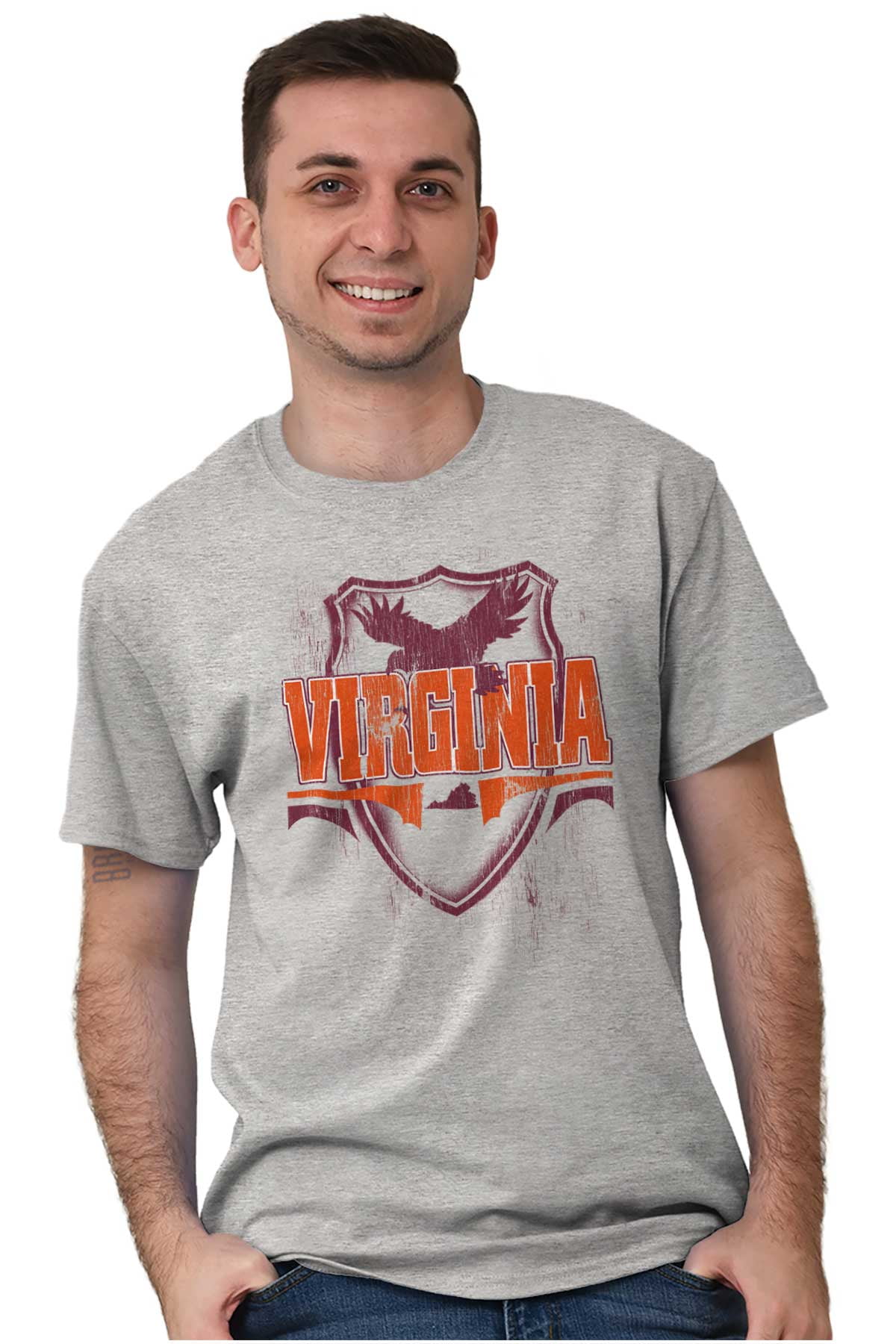 Virginia VA Pride Gameday Spirit Cool Men's Graphic T Shirt Tees Brisco ...
