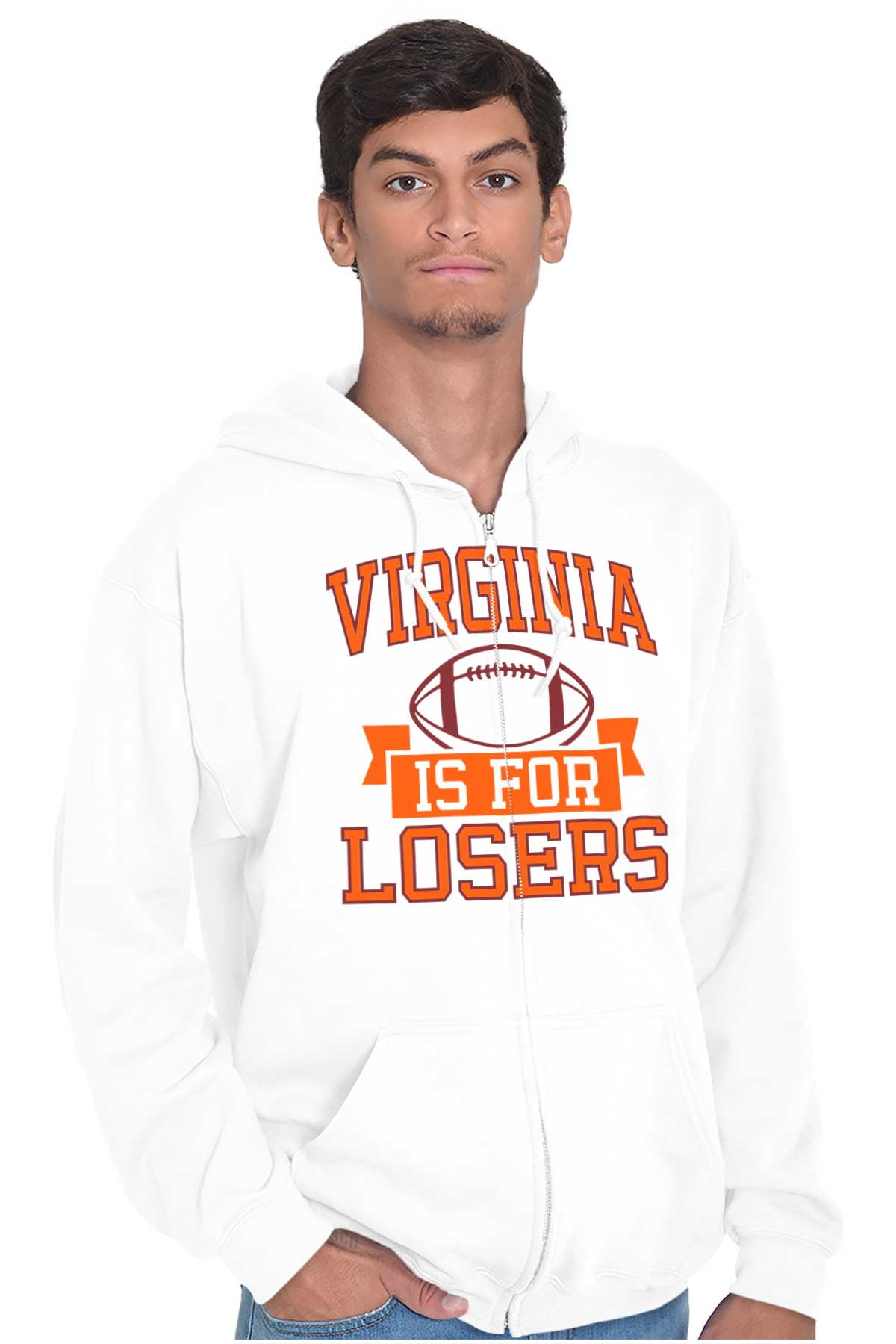 Virginia for Losers Funny Rivalry Zip Up Hoodie Men's Women's Brisco ...