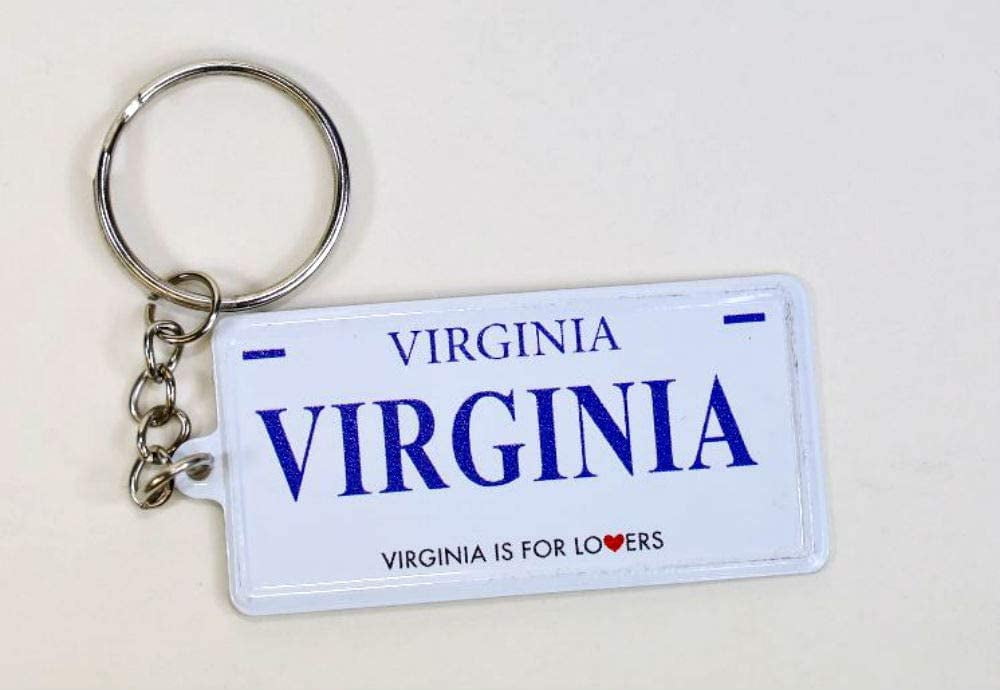 World By Shotglass Virginia License Plate Souvenir Keychain, Aluminum ...