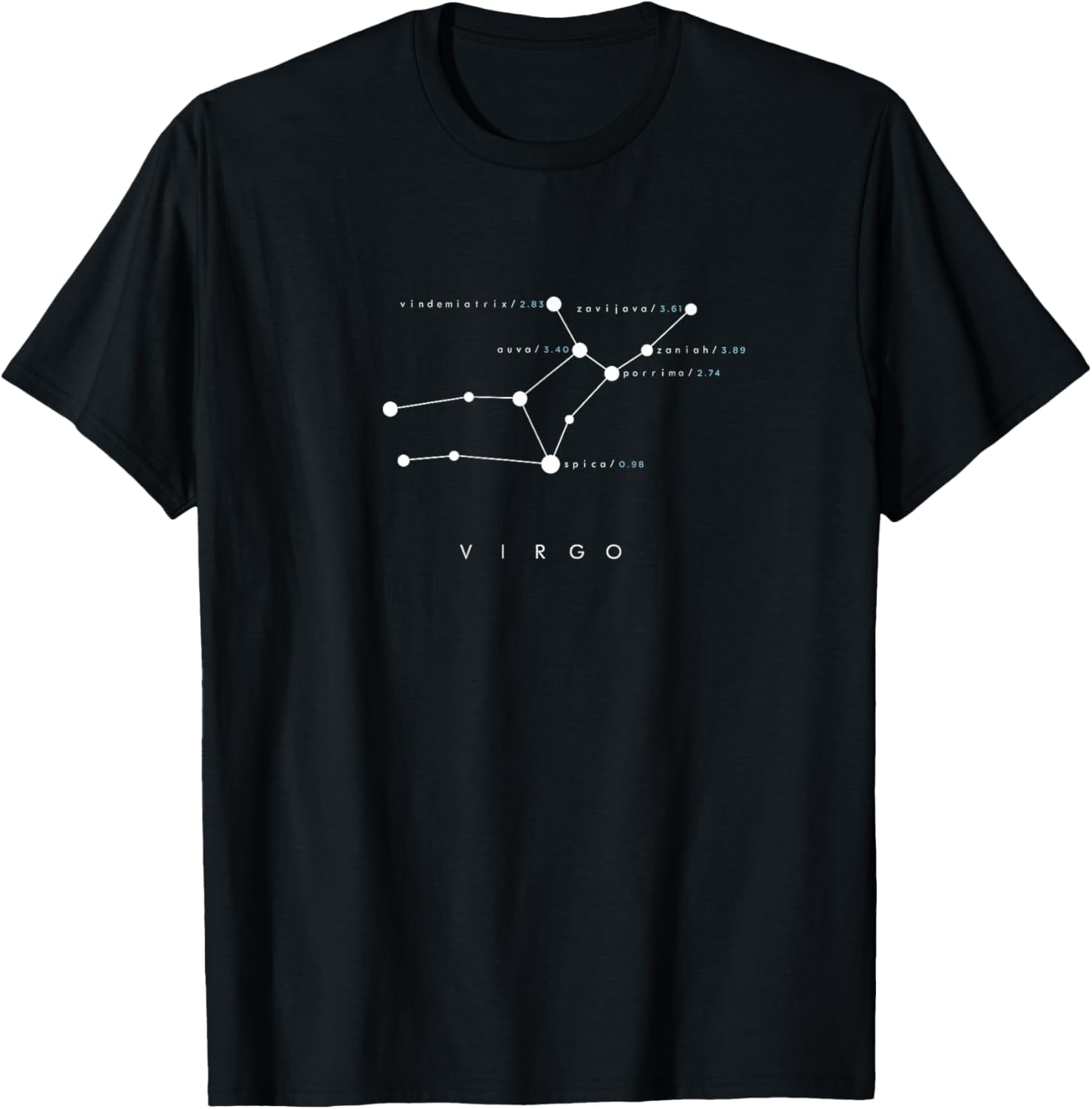 Virgo Constellation T-Shirt - Astronomy Space Tee men and women can wear, black, white, gifts ...