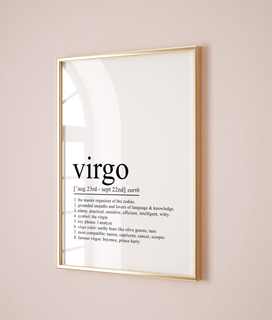 Virgo Definition Poster Dictionary Art Poster Virgo Poster,Virgo Zodiac ...