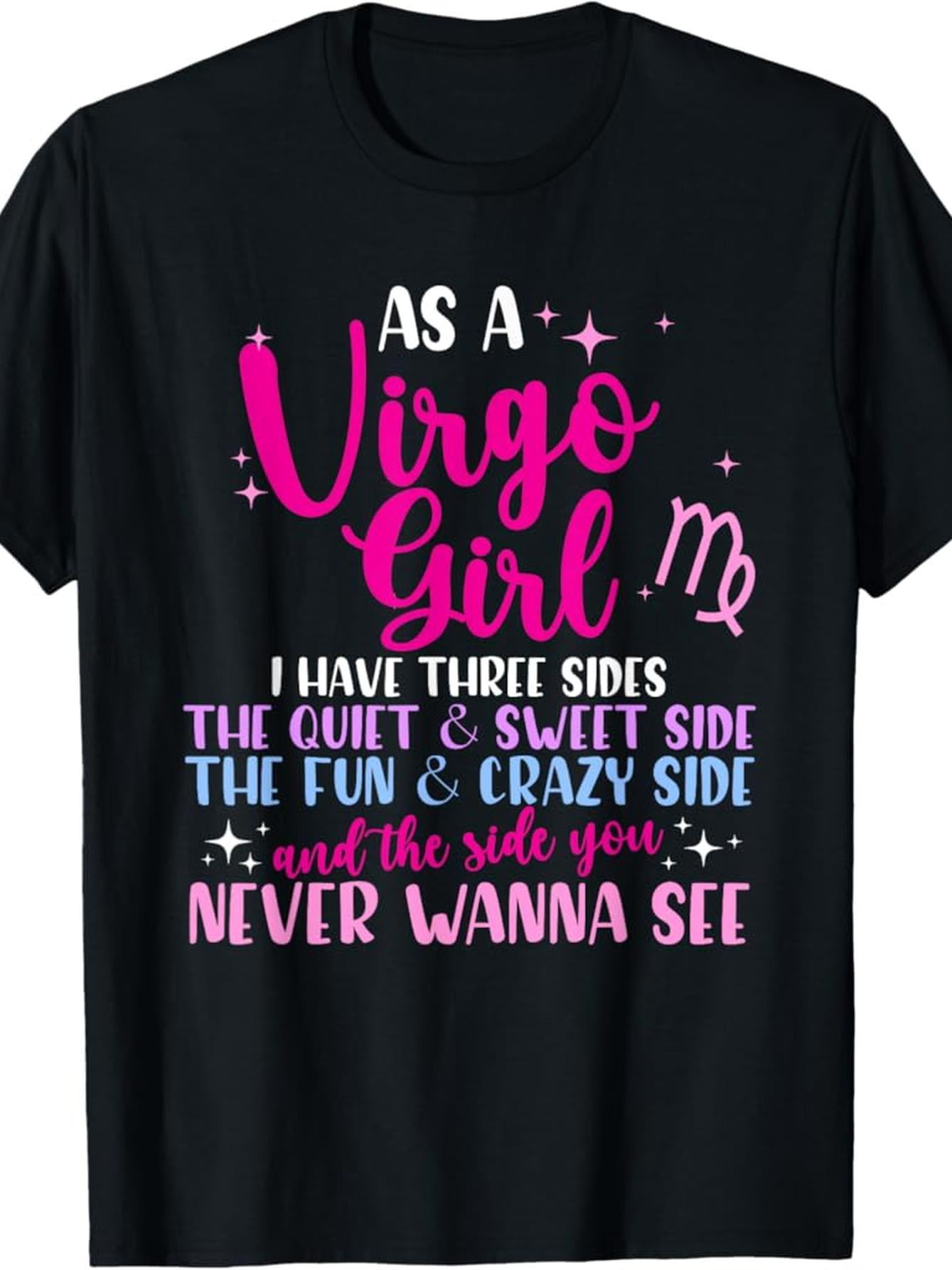 Virgo Girl" Zodiac Sign T-Shirt - 100% Cotton, 180g, Three Sides Design ...