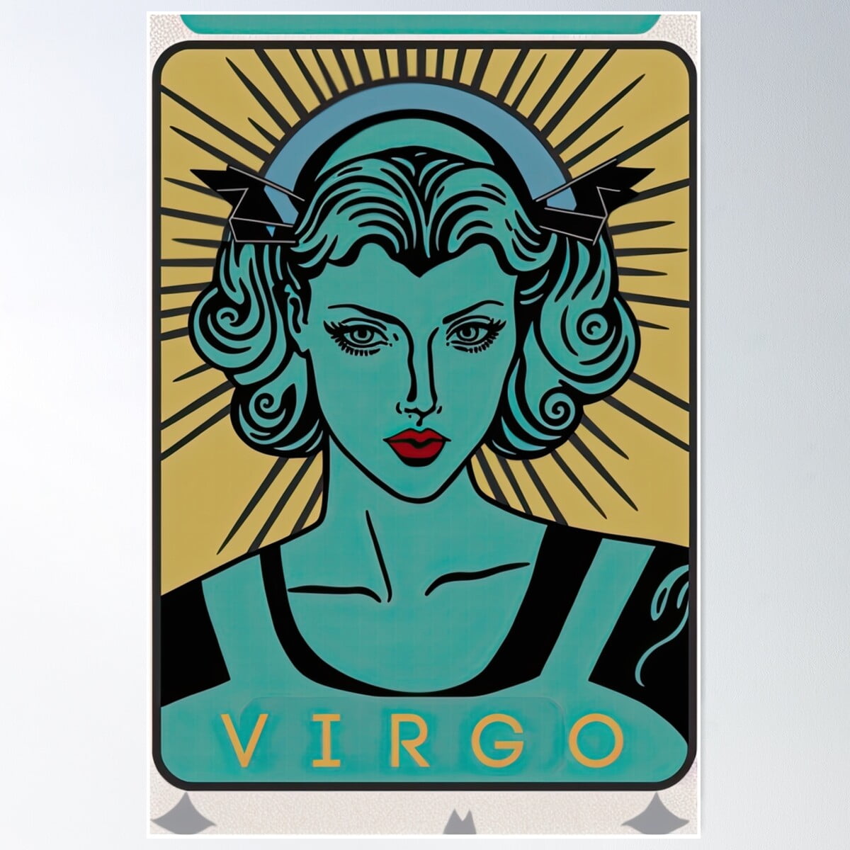 Virgo Sign Astrology Art In The Style Of A Tarot Card Poster Wall Art ...