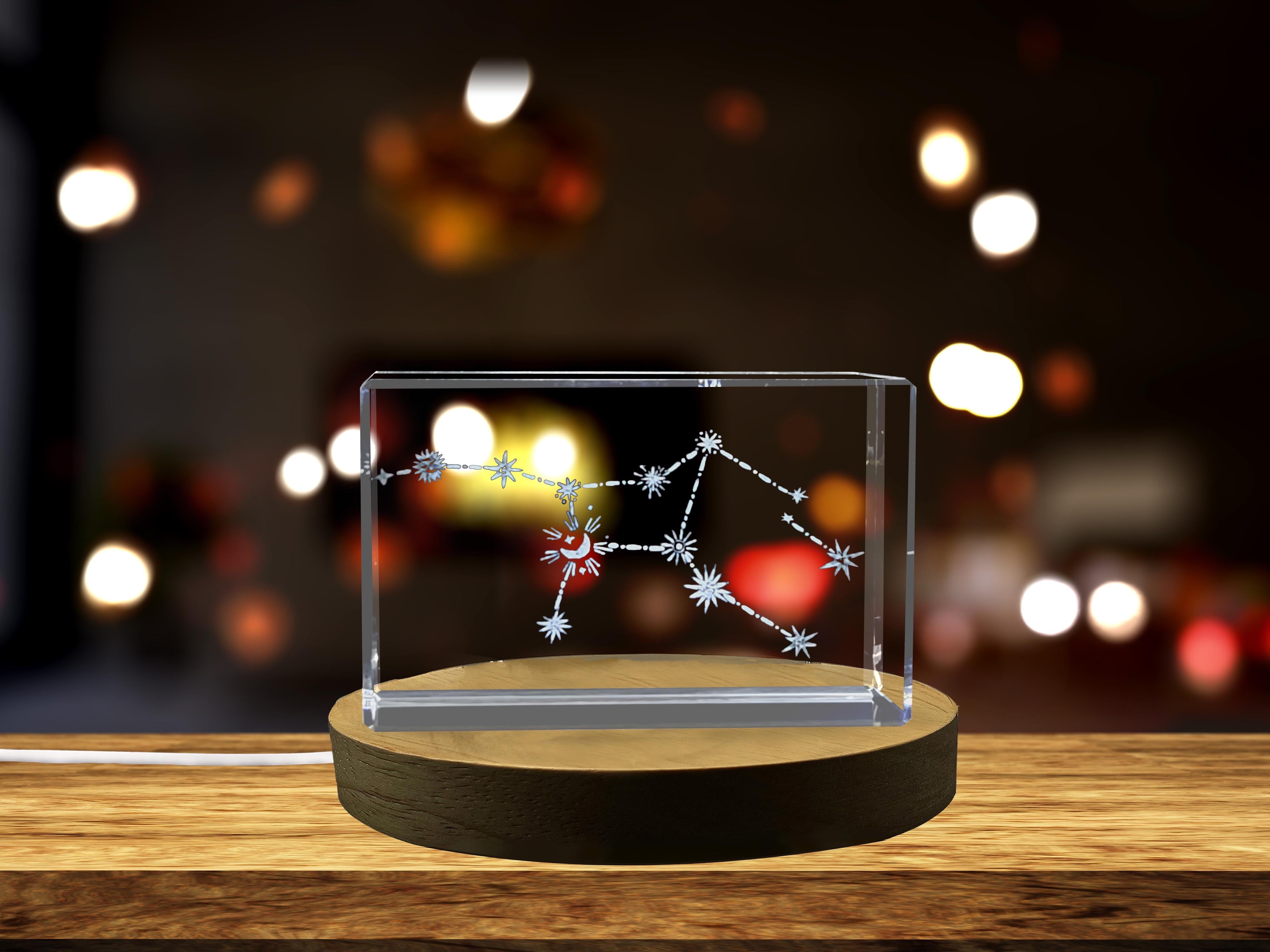 Virgo Stars Chart 3D Engraved Crystal Gift - Walmart.com