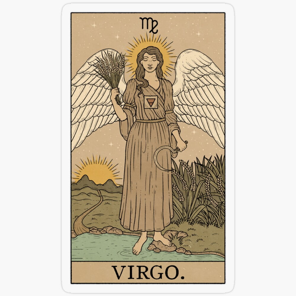 Virgo - Tarot Card Transparent Sticker Phone Decal Water Bottle ...