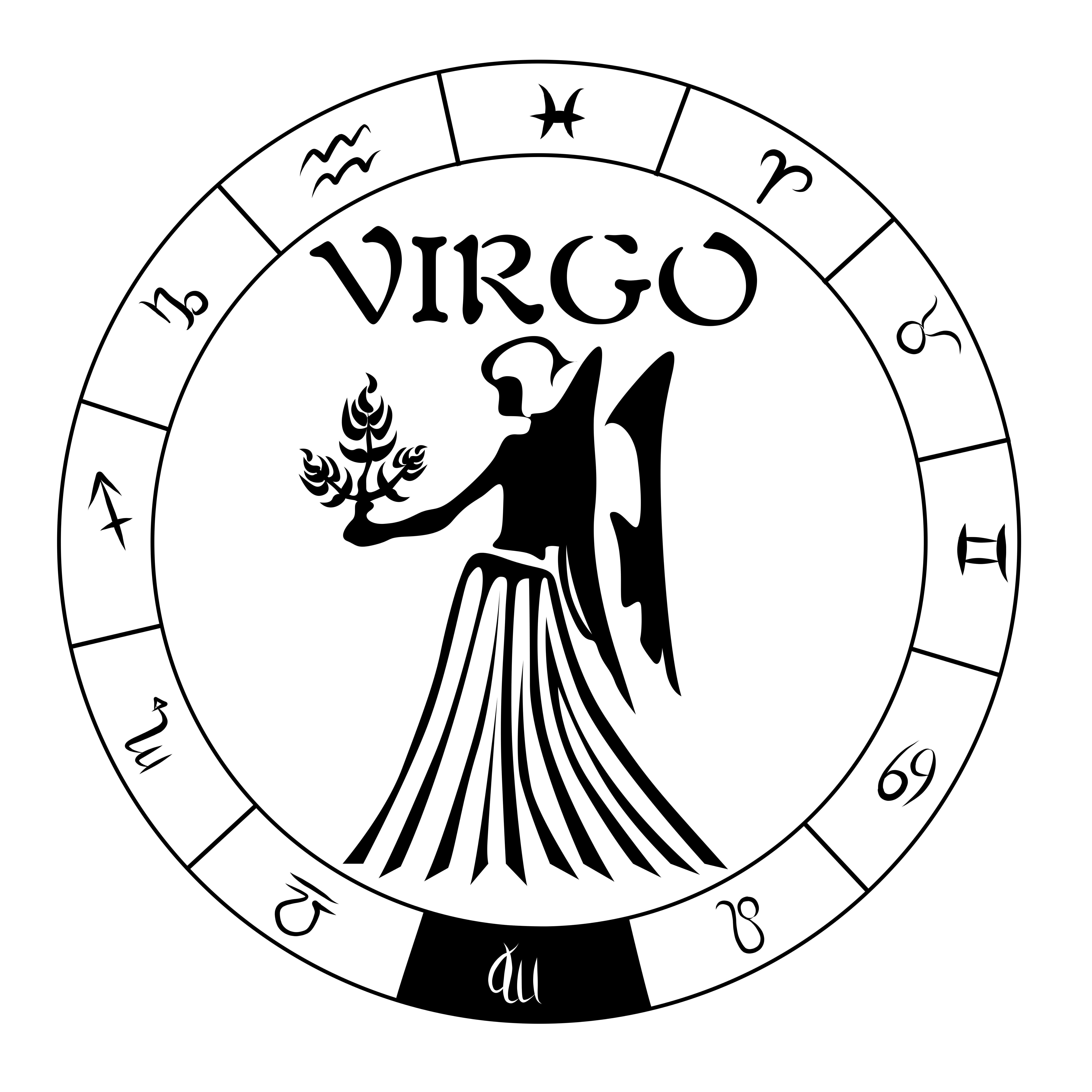 Virgo the Virgin with Zodiac Symbol Artwork for Living Room Vinyl Wall ...