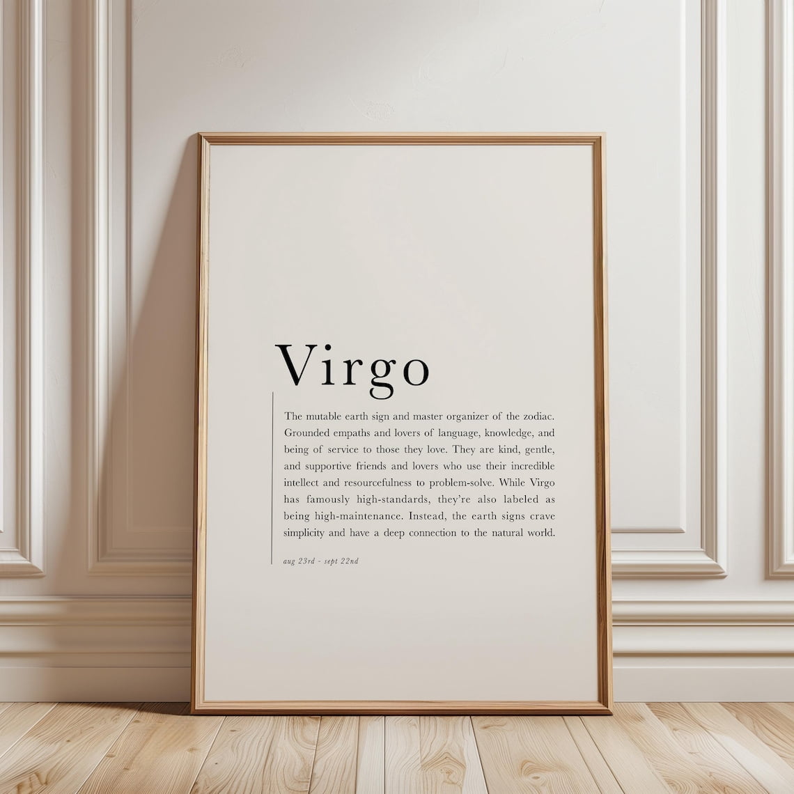 Virgo Zodiac Birthday August September Astrology Poster Presents ...