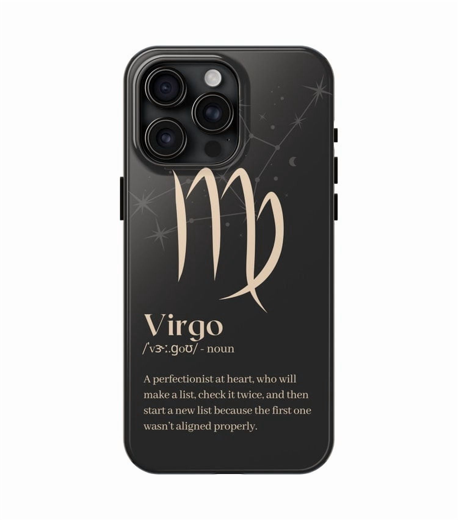 Virgo Zodiac Definition Black Horoscope Aesthetic Phone Case for iPhone ...