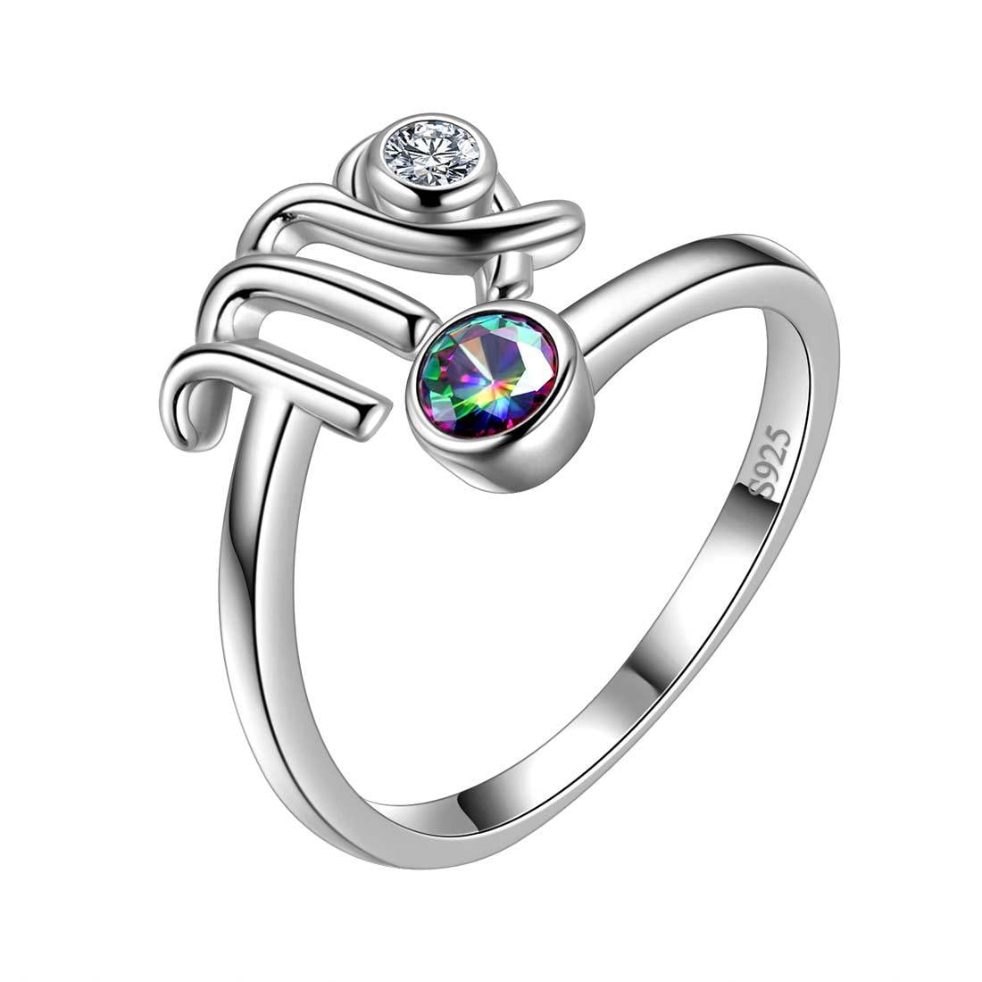 Virgo Zodiac Ring 925 Sterling Silver Adjustable August September ...