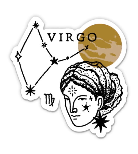 Virgo Zodiac Sign Celestial - 5" Vinyl Sticker - For Car Laptop I-Pad ...