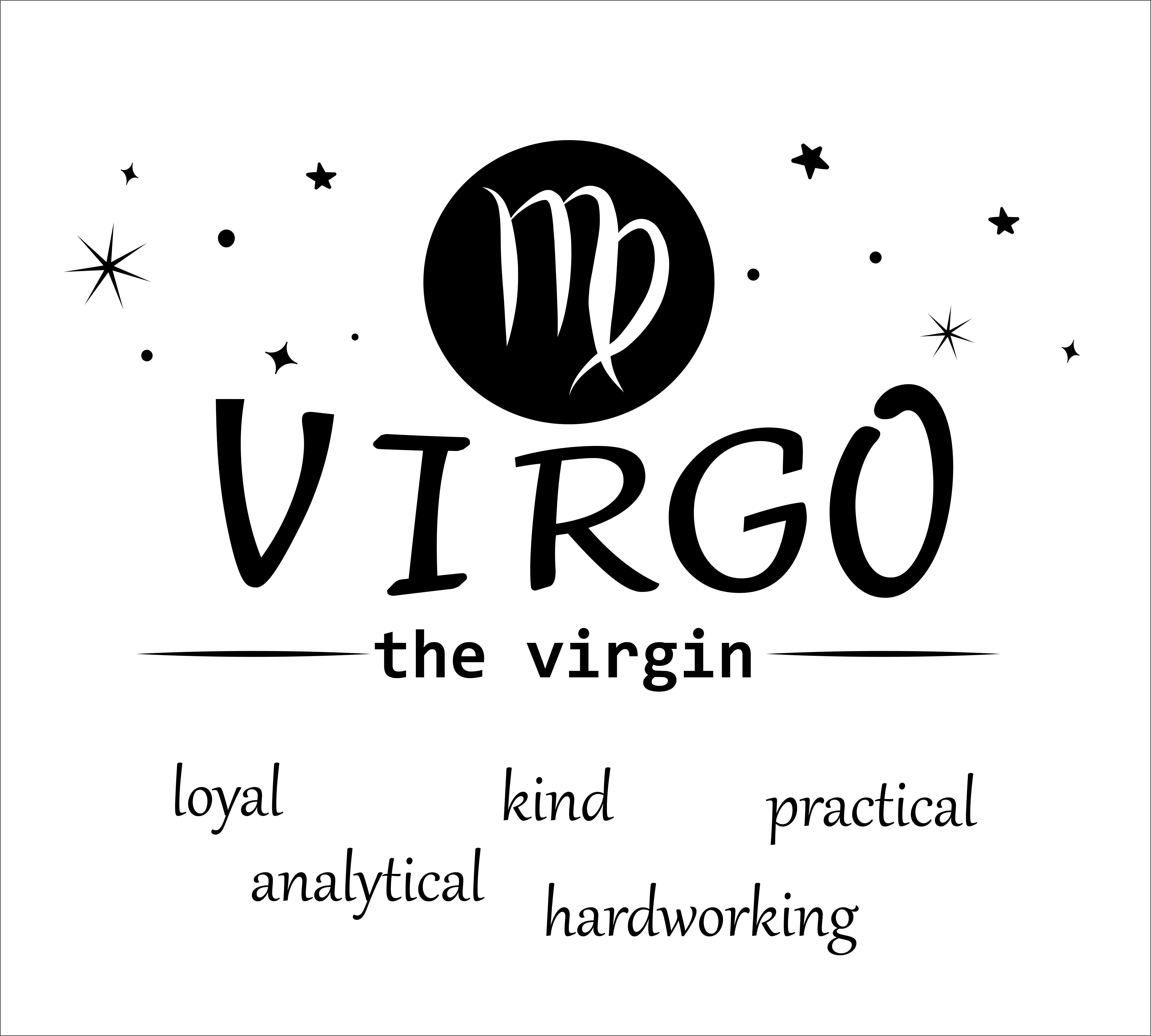 Virgo Zodiac Sign Vinyl Wall Decal - The Virgin Loyal Kind Practical ...
