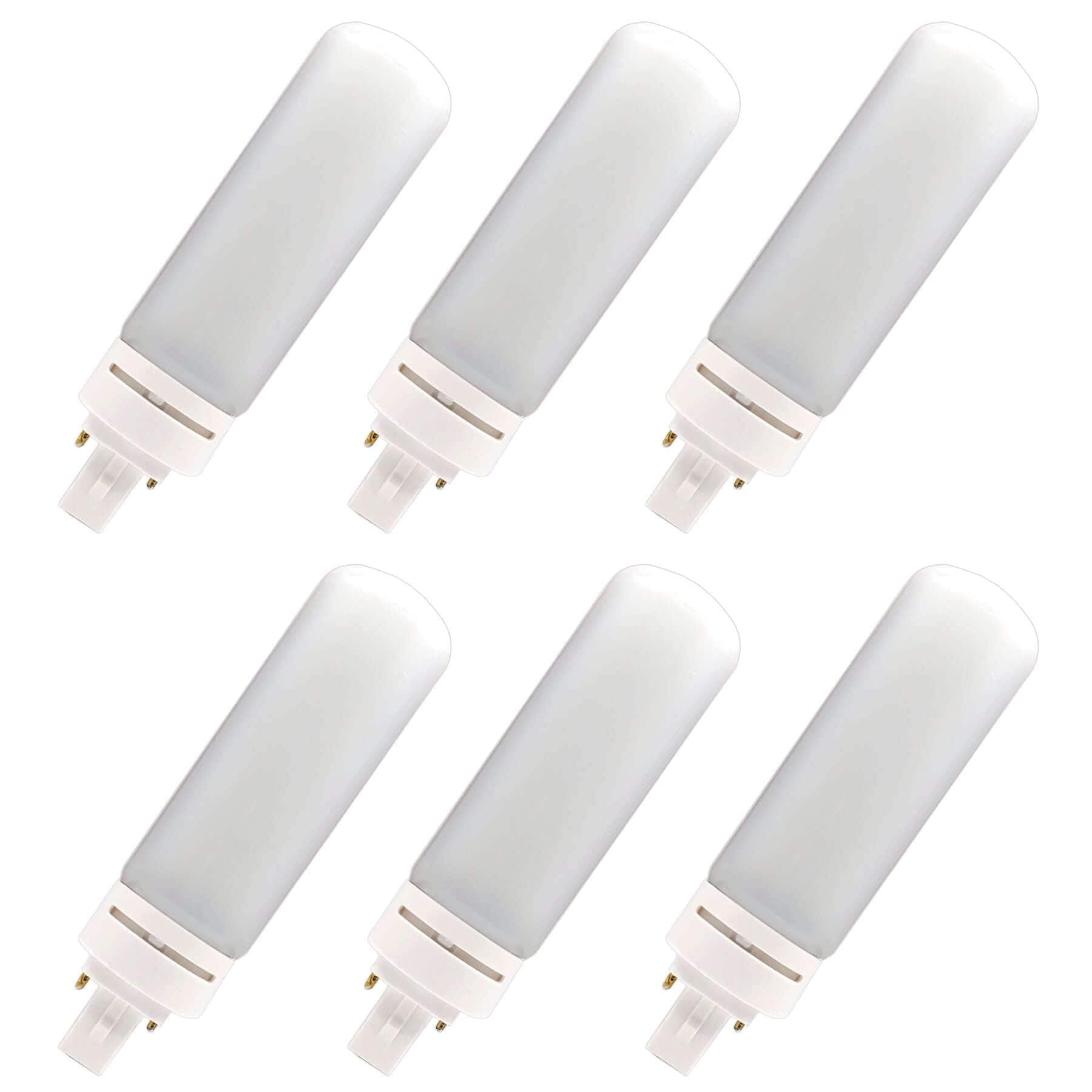 Viribright 13-18 Watt EQ g24d-2 pin CFL Replace (Horizontal) LED Light Bulb 6-Pack - 6000K ...