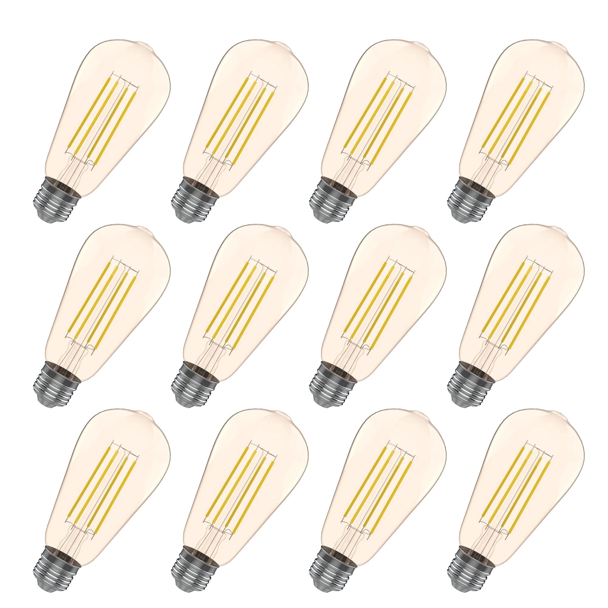 Viribright® ST19 LED Bulb, Filament, Energy Star, Amber 2200K (12-Pack ...