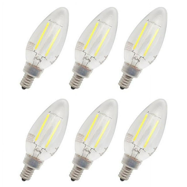 Viribright 4000K 35W Equivalent B10 Dimmable E12 Candelabra Base LED Light Bulb, Cool White ...