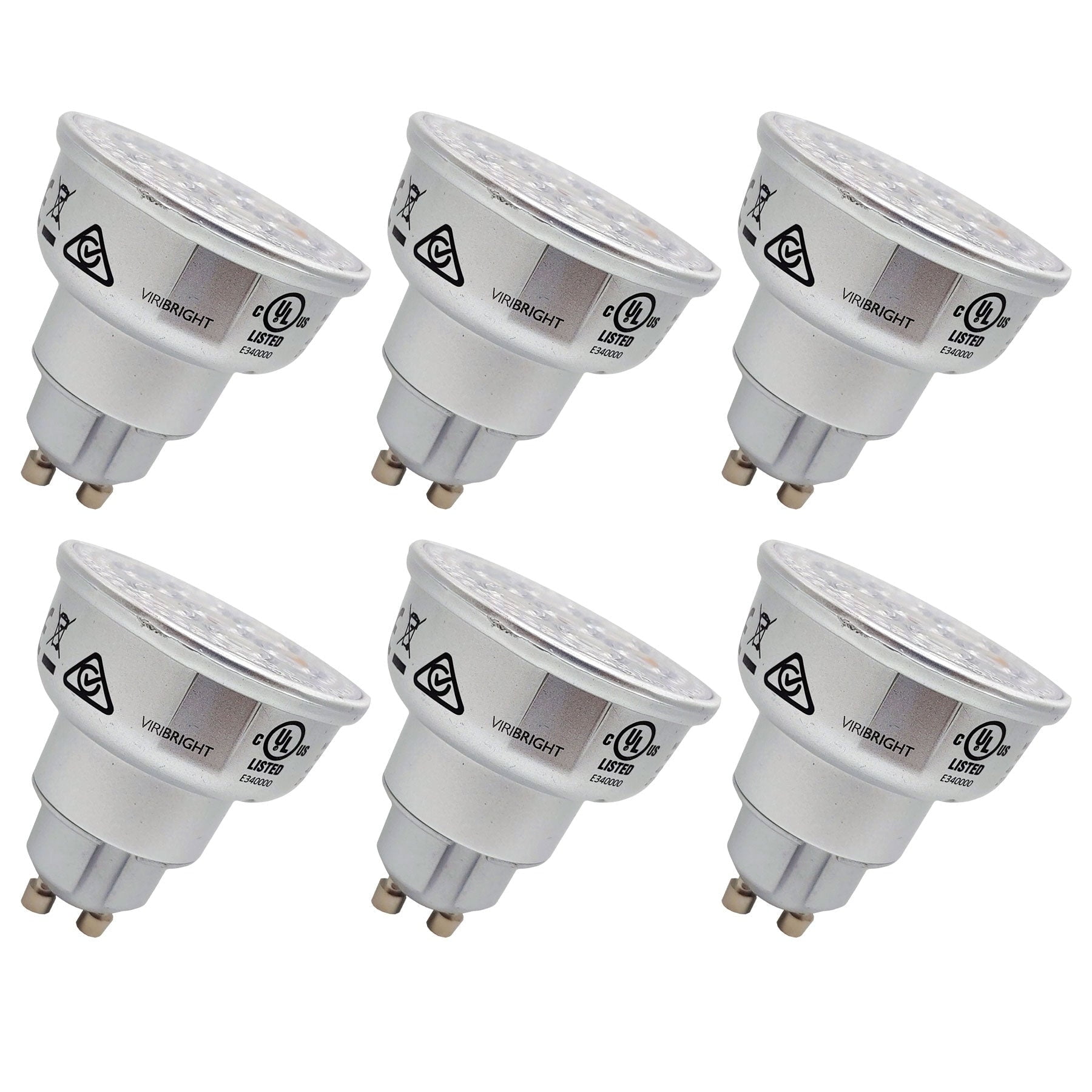 Viribright 50-Watt EQ MR16 GU10 LED Spot Flood Light Bulb 6-Pack ...