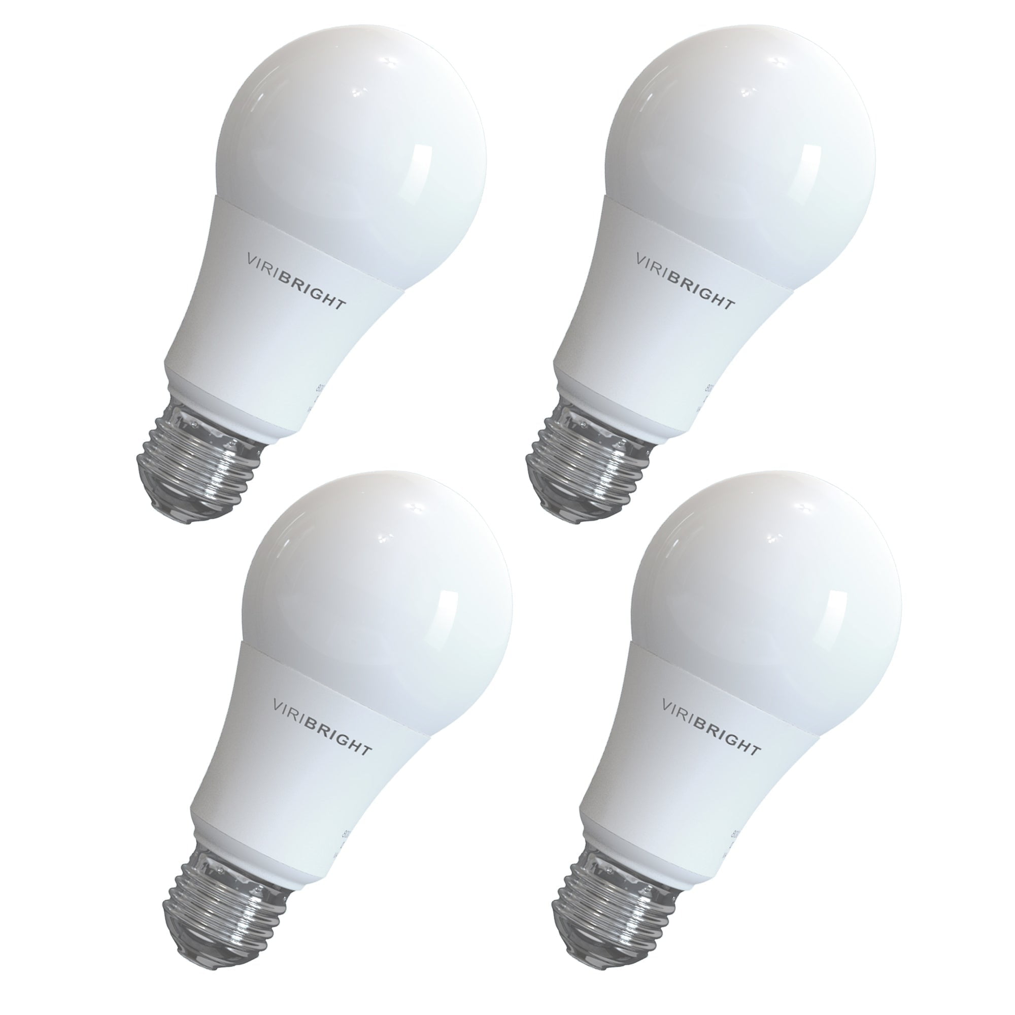 Viribright 60-Watt Equivalent A19 E26 General Purpose LED Light Bulb, 4000K Cool White (4-Pack ...