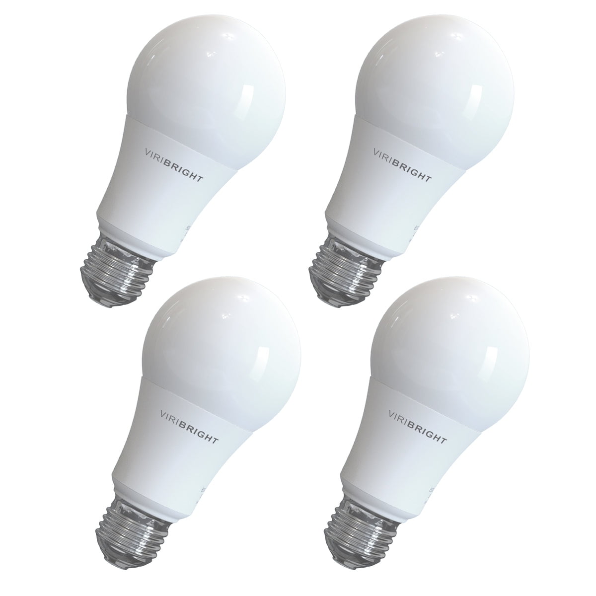 Viribright 60-Watt Equivalent A19 E26 LED Light Bulb, 6500K Daylight (4 ...