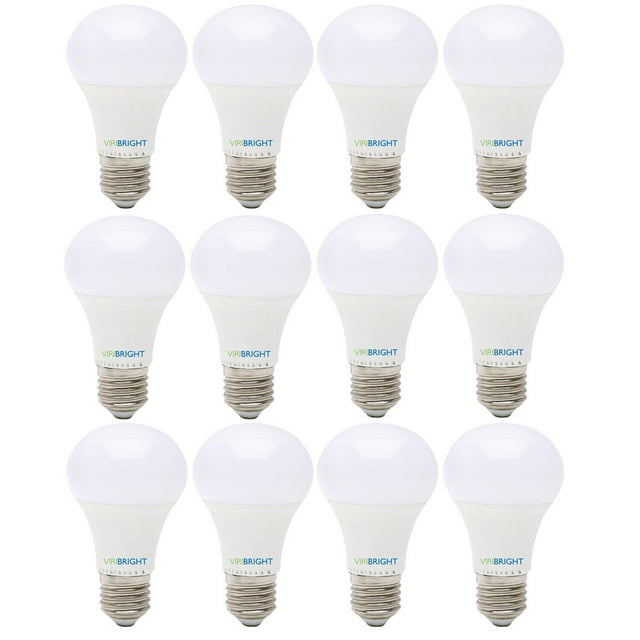 Viribright 60 Watt Replacement A19 LED Light Bulbs (12 Pack), 4000K Cool White - Walmart.com
