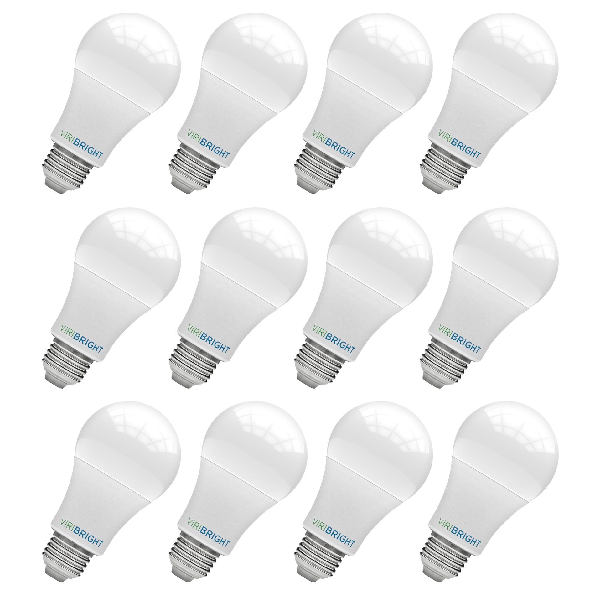 VIRIBRIGHT® 60-Watt EQ A19 E26 Non-Dim 800lm LED Light Bulbs, Daylight ...