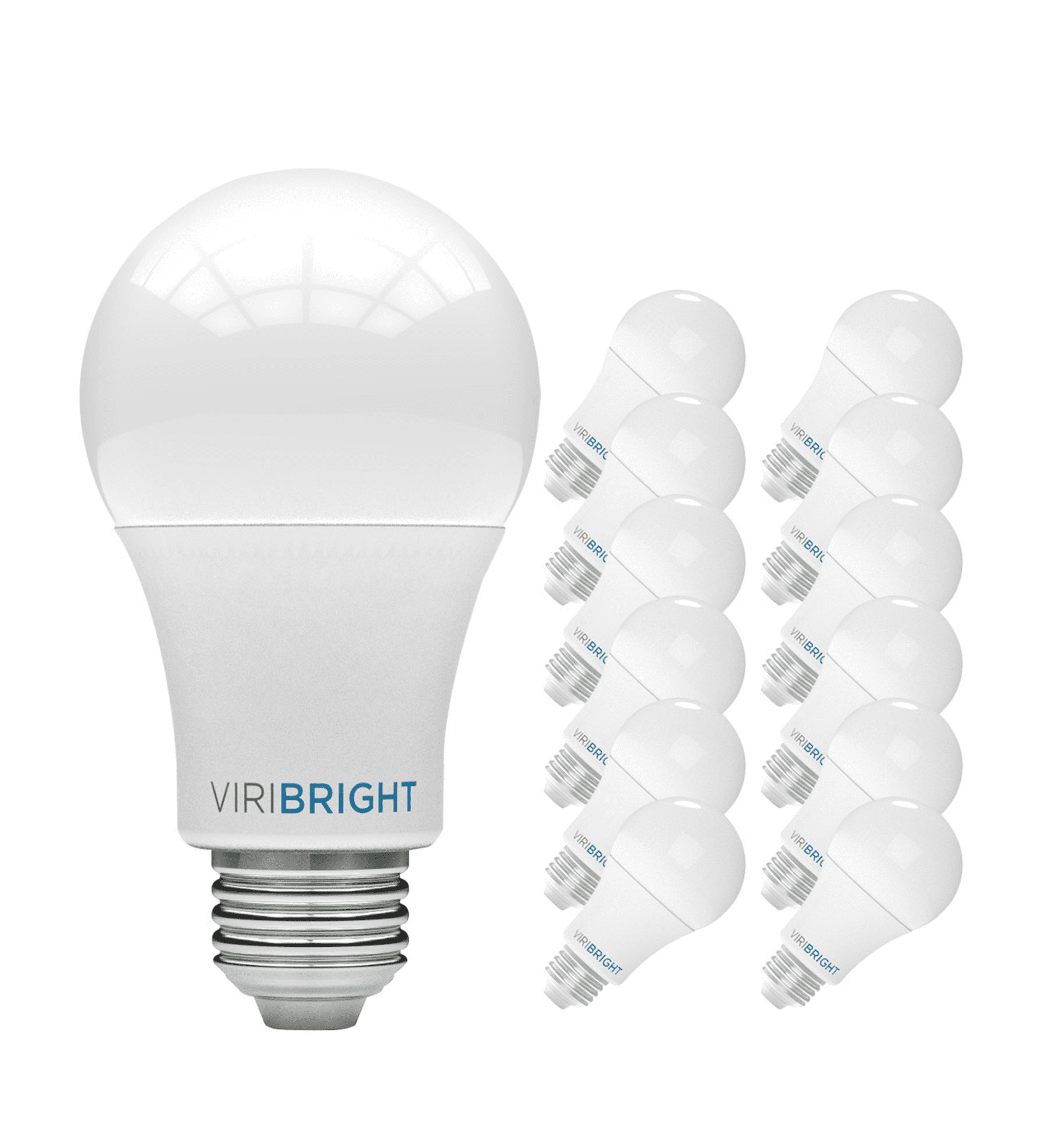 Viribright® A19 LED Light Bulbs 60W Equivalent, 2700K Warm White, E26 ...