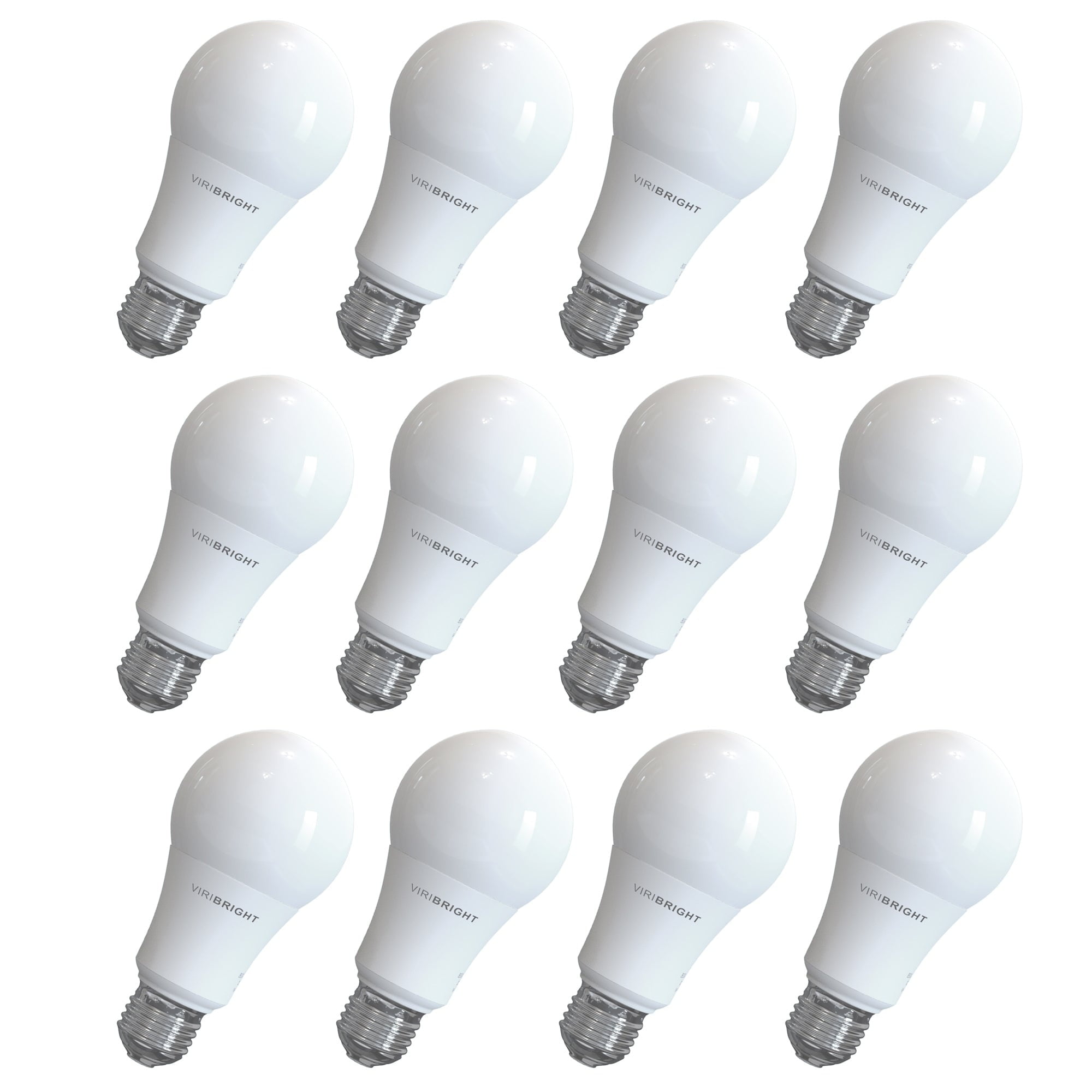 Viribright LED 60-Watt EQ A19 E26 General Purpose Standard Light Bulb 12-Pack - 6500K Daylight ...