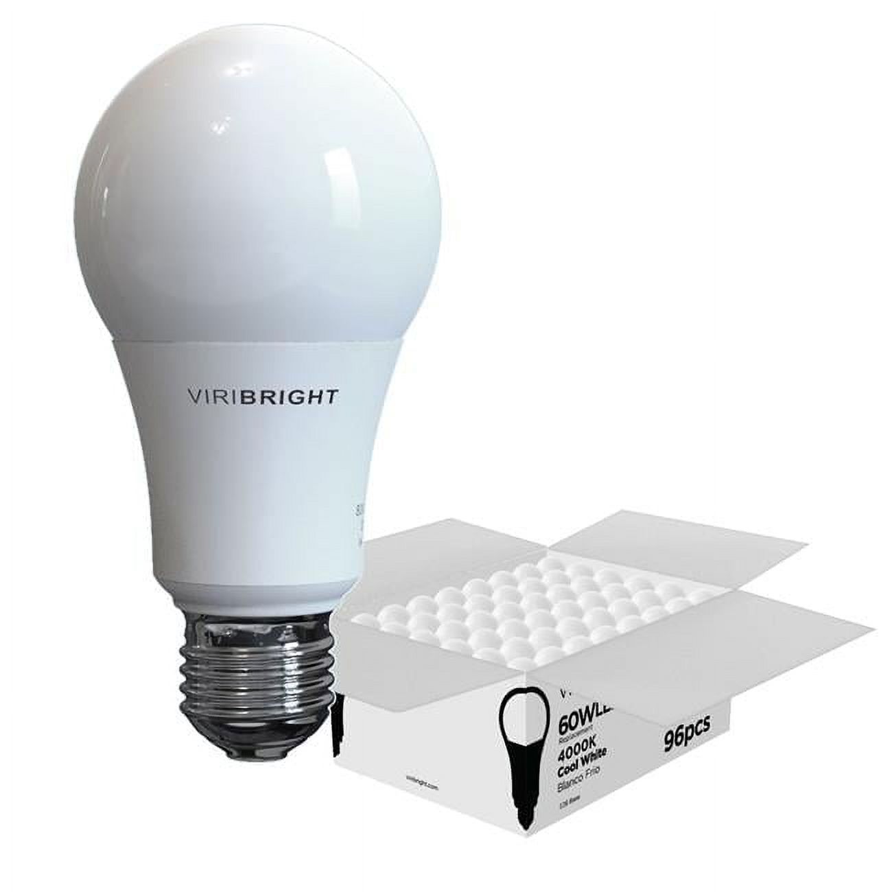 Viribright Pro Pack 60-Watt A19 E26 General Purpose LED Light Bulb 96-Pack - 6500K Daylight ...