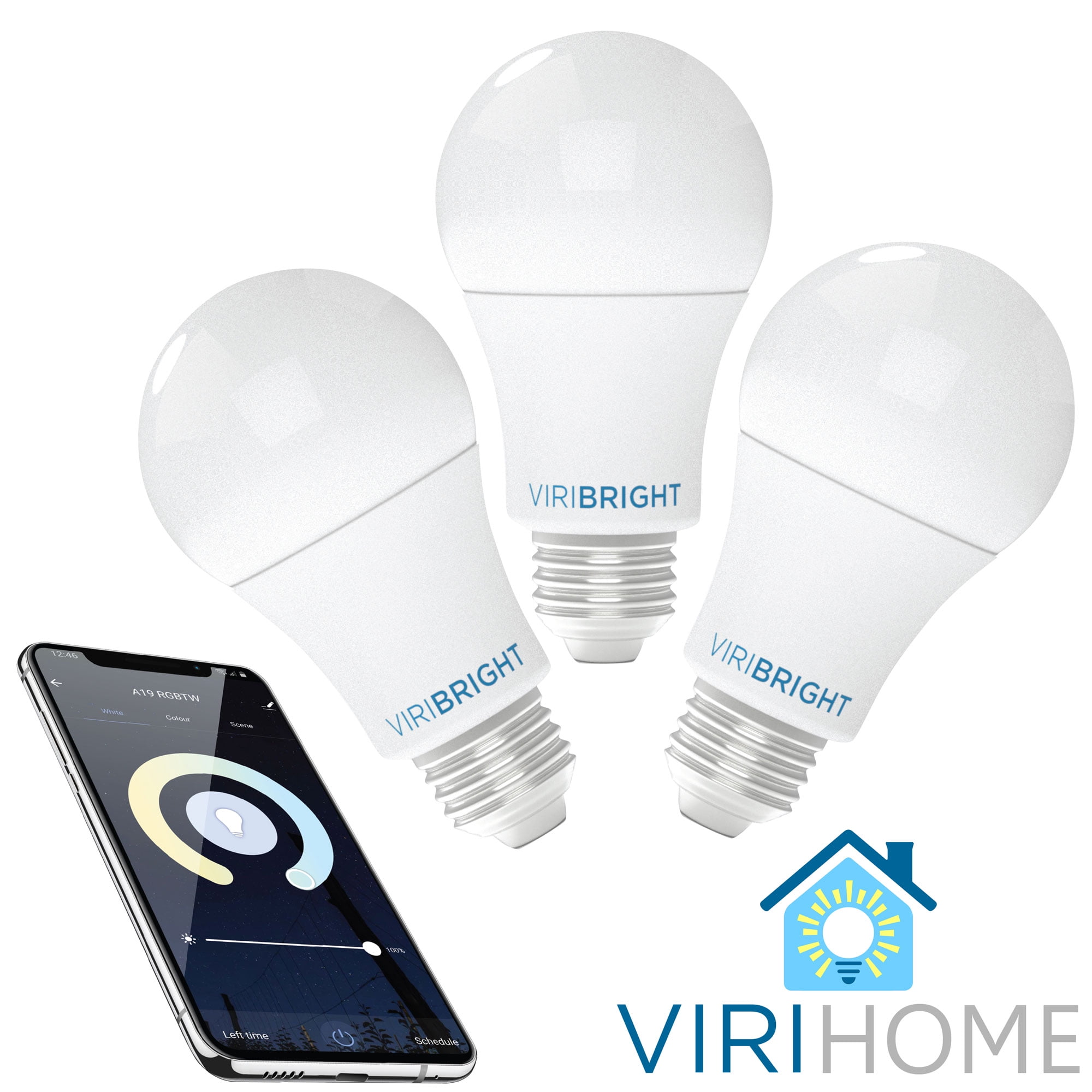 Viribright Smart Wifi 60-Watt Equivalent A19 Shape E26 Standard Base ...