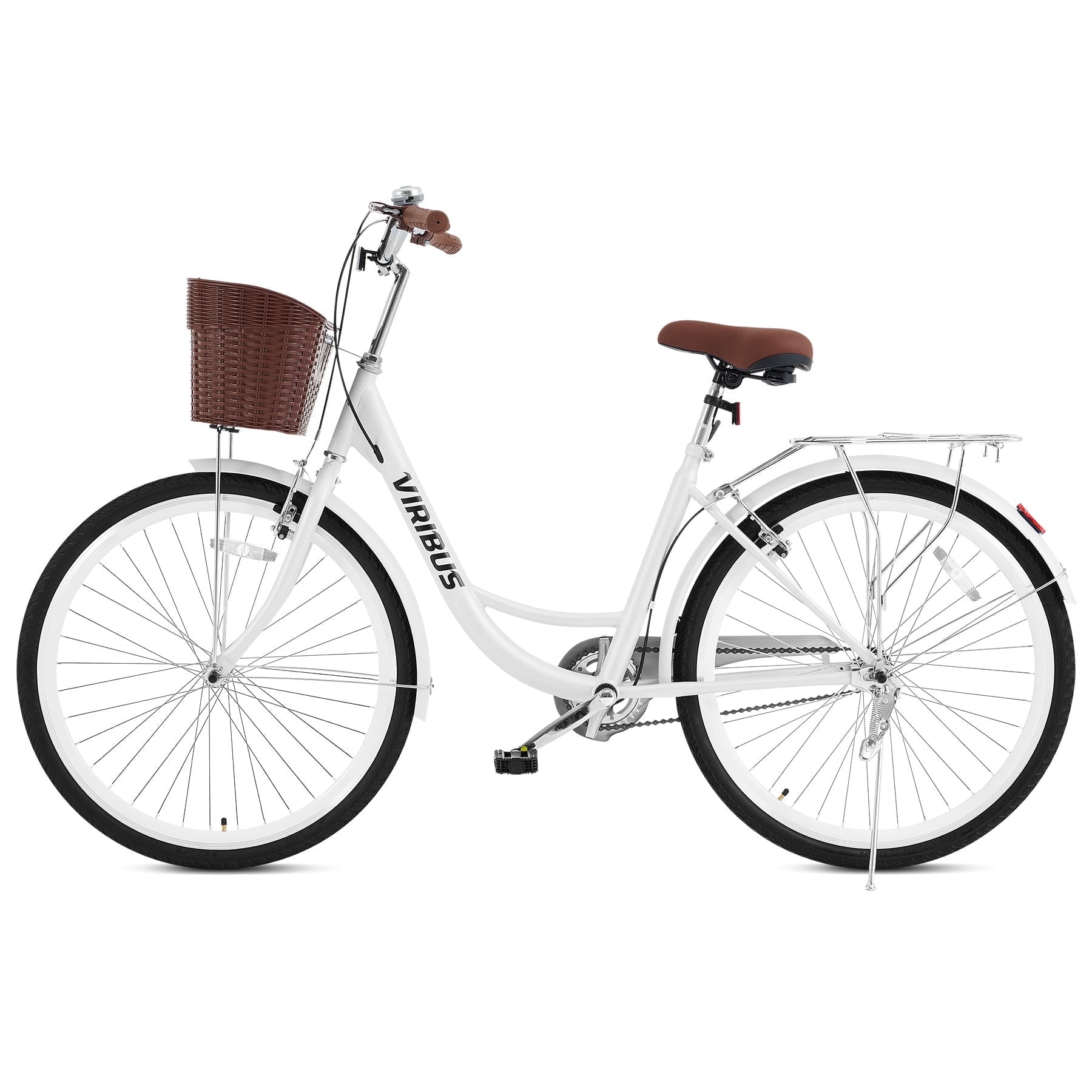 Viribus 26" City Cruiser Bicycle with Carbon Steel Frame Dual V Brakes ...
