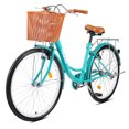 Viribus Women's 26 Inch Comfort Cruiser Bike with Basket & Rack, Teal ...