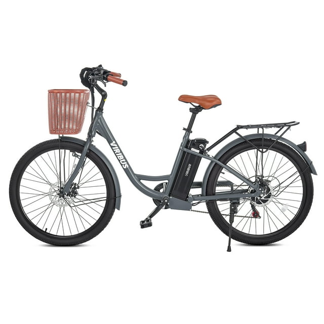 Exercise Bikes Viribus Women's Comfort Bike 24 Inch Hybrid Bike With Carbon Steel Frame V Brakes ...