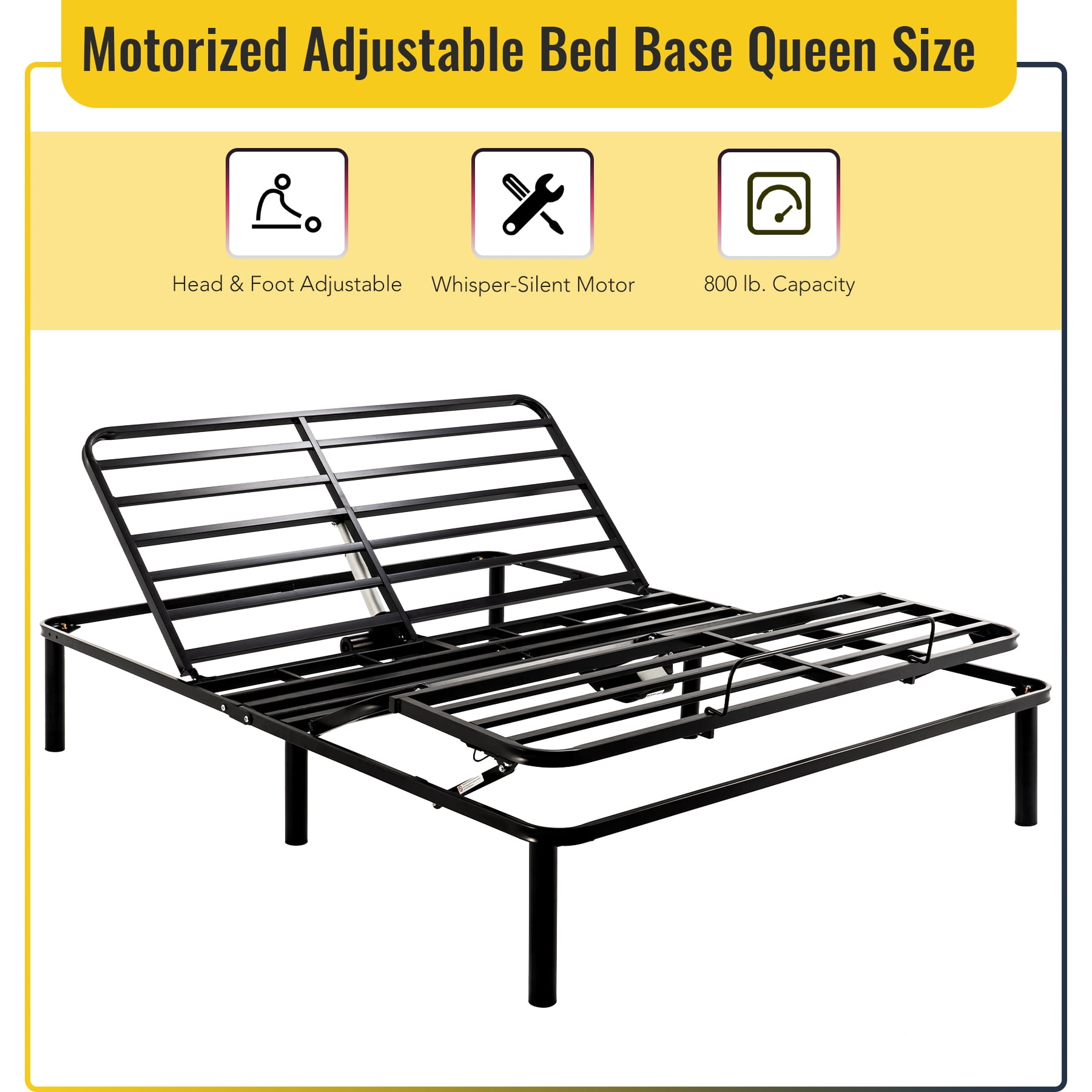 Viribus Queen Size Electric Adjustable Bed Frame with Full Remote ...