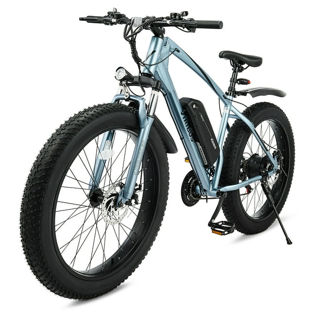 "Viribus 26"" Adult Electric Bicycle 500W Mountain eBike with Fat Tires, 36V Battery, Gray ...