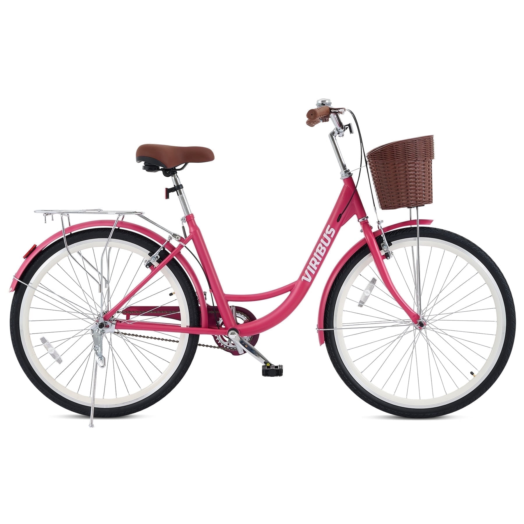 Viribus Women's 24 Inch Comfort Hybrid Bike, Carbon Steel Frame, V ...