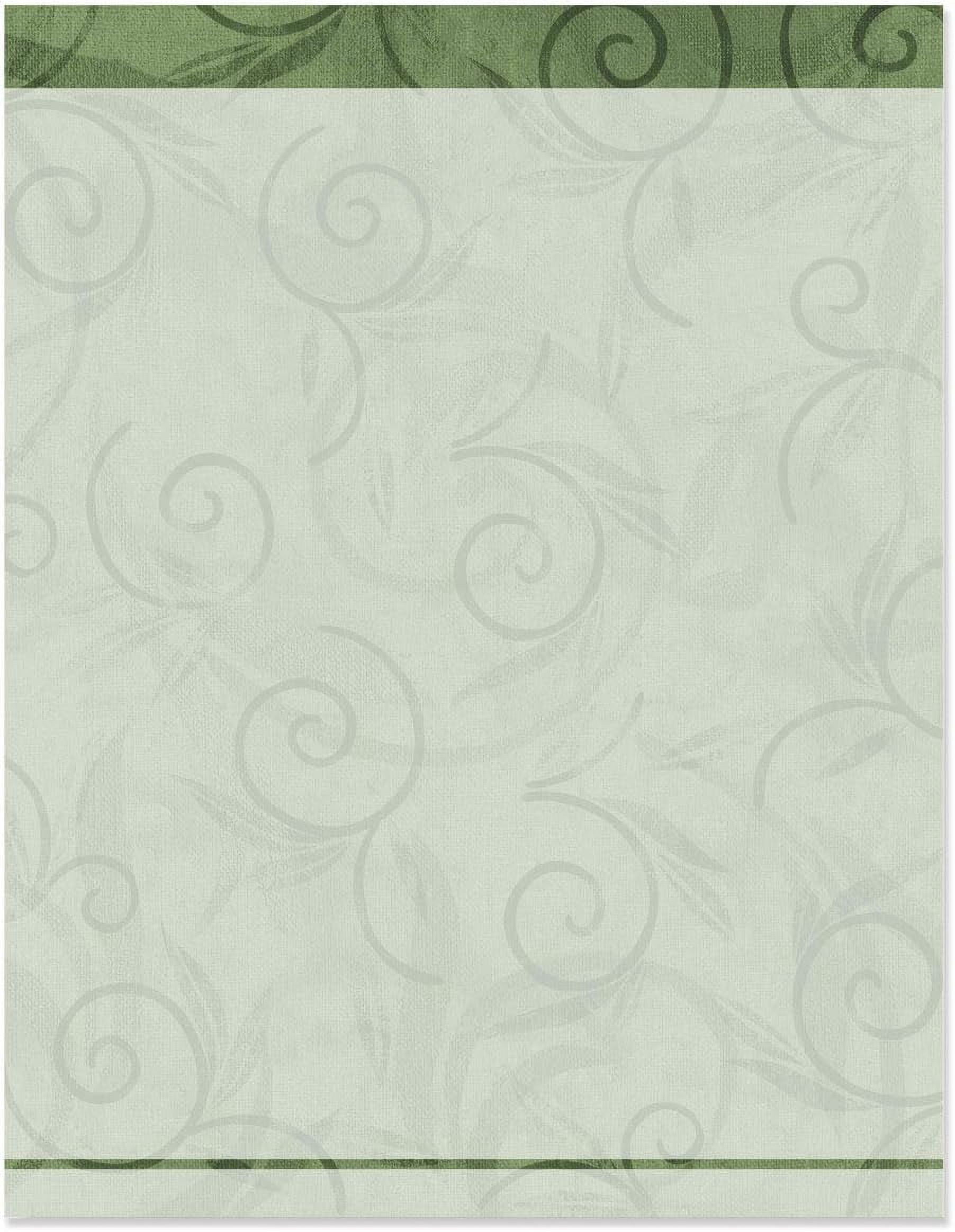 Viridian Scroll Theme Paper Stationery, Border Paper, Letterhead 8.5 x ...