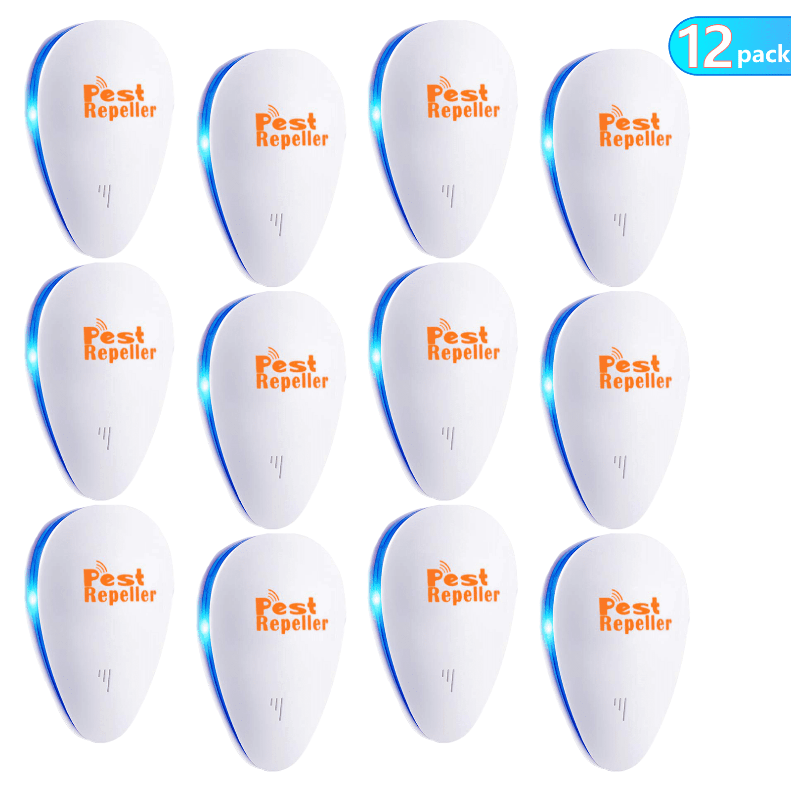 Virine Ultrasonic Pest Repeller Plug-in with Nightlight - 12 Pack ...