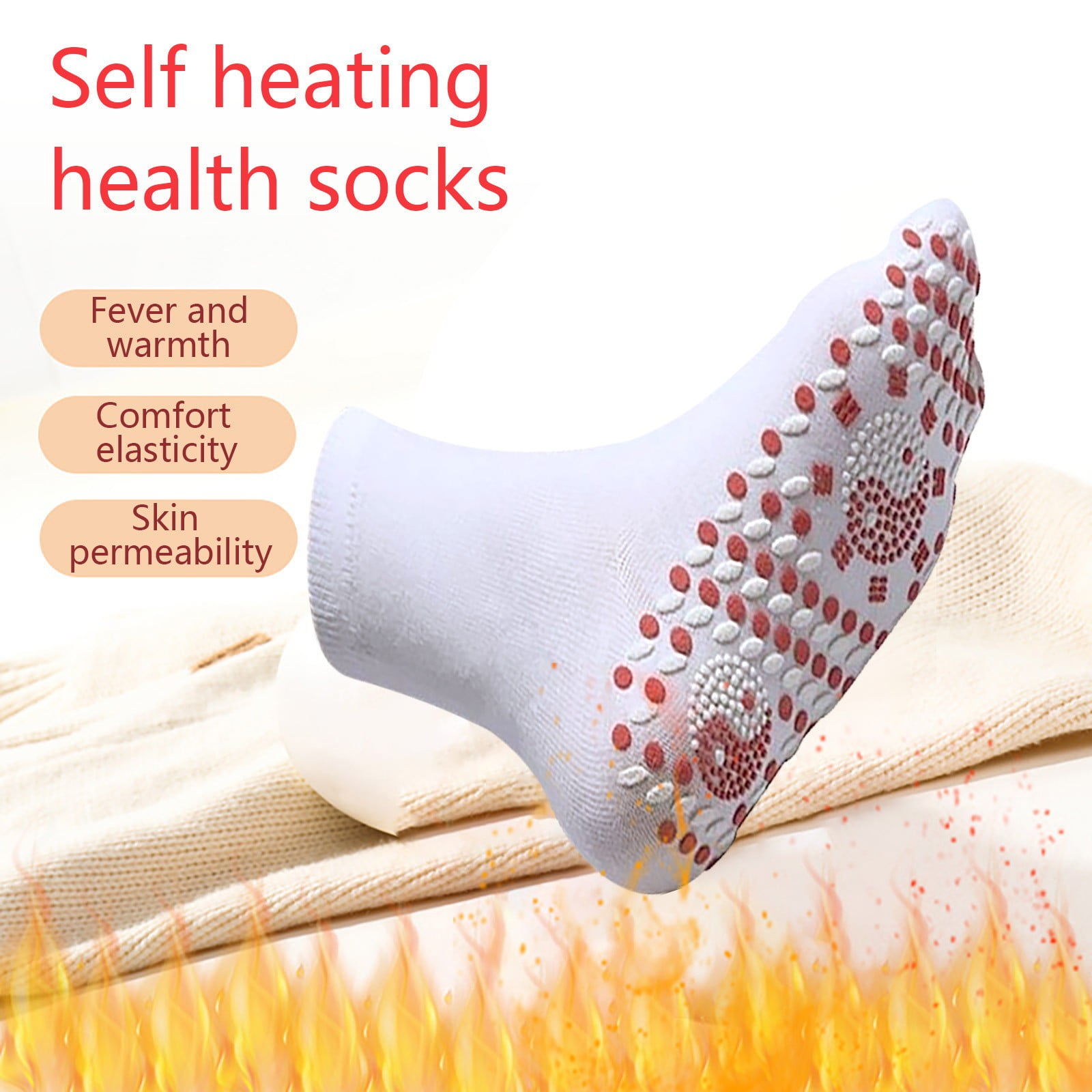 Virmaxy 3 Pair Tourmaline Thermal Circulation Acupressure Self-Heating ...