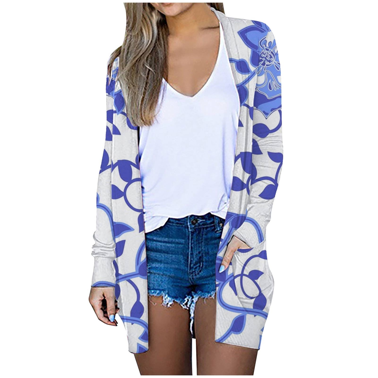 Virmaxy Cardigans For Women Cover Up Lightweight Casual Blouses Open ...