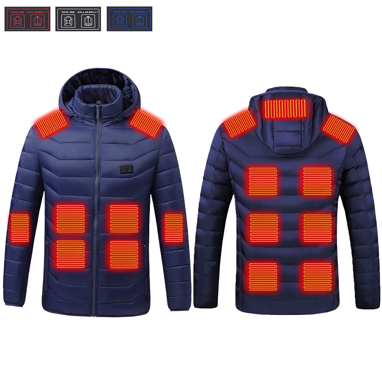 Virmaxy Heated Jacket for Men and Women Winter 17Zone Dual Control USB ...