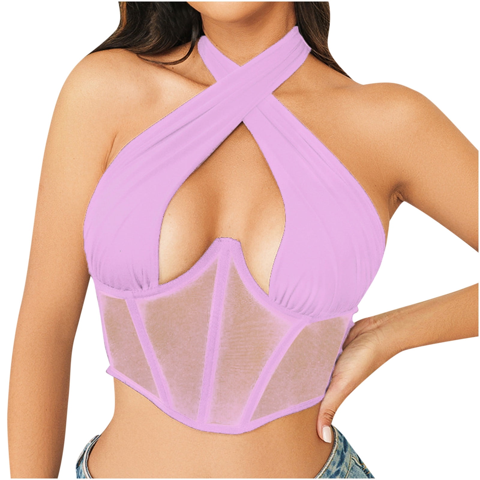 Virmaxy Sexy Lingerie For Women 2024 Naughty Womens Solid Color