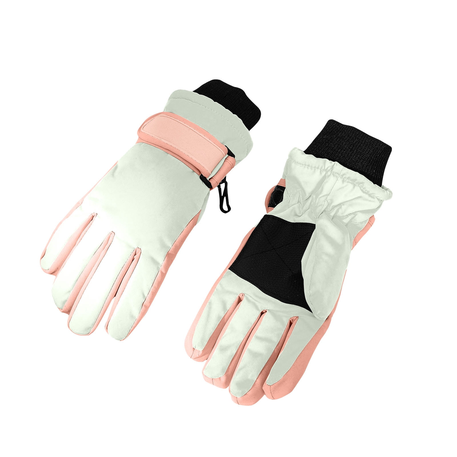 Virmaxy Solid Colorblock Kids Gloves 3-15 Years Water Resistant ...