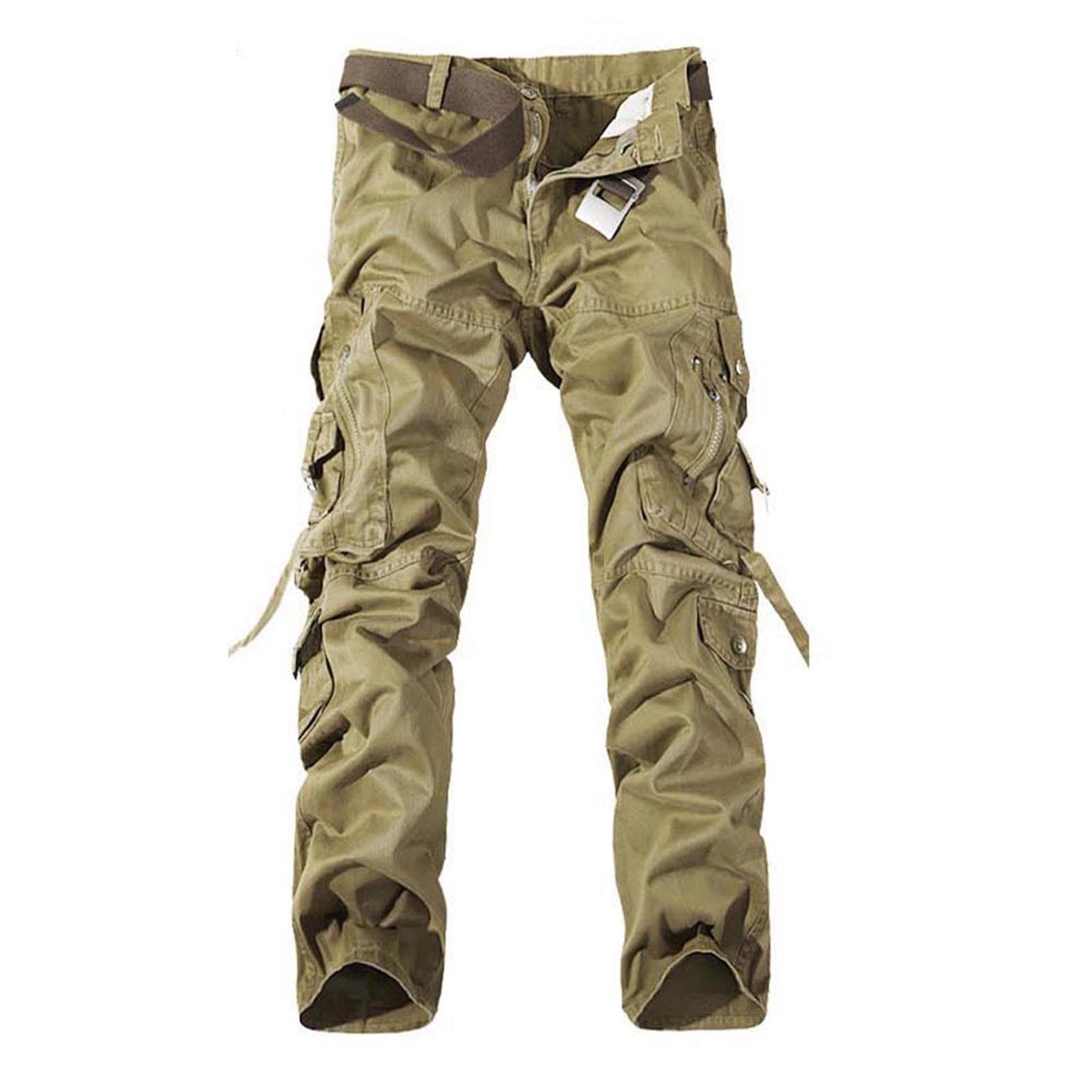 Virmaxy Sweatpants For Men Multi-Pocket Washed Work Pants Outdoor ...