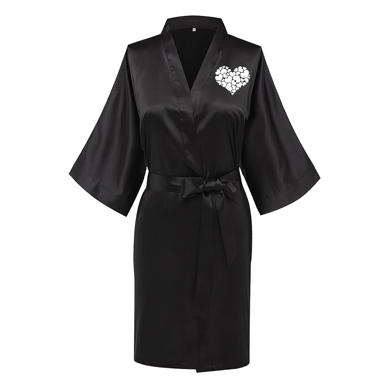 Virmaxy Valentine's Day Satin Robe for Women Love Graphic Wedding Party ...