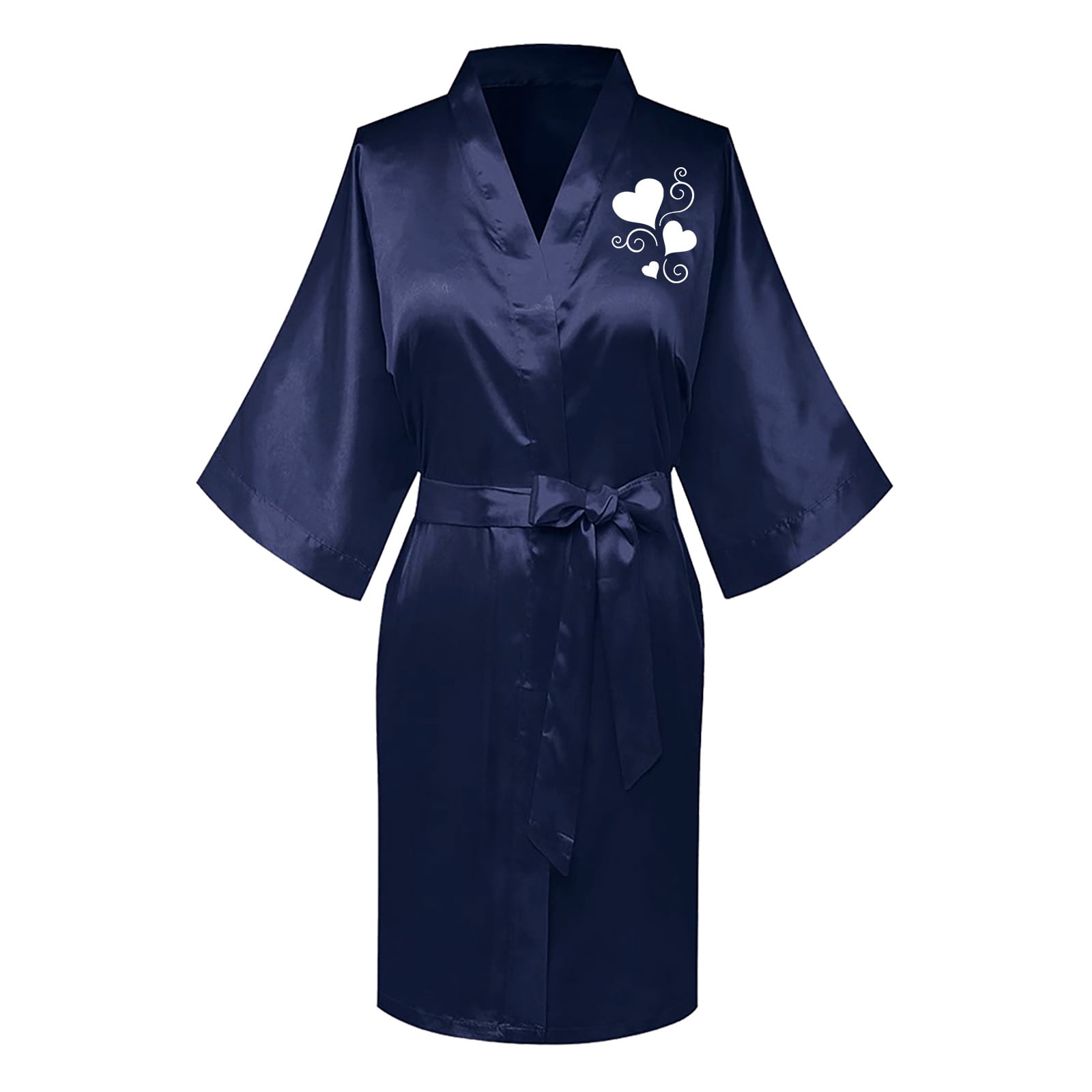 Virmaxy Valentine's Day Satin Robe for Women Love Graphic Wedding Party ...