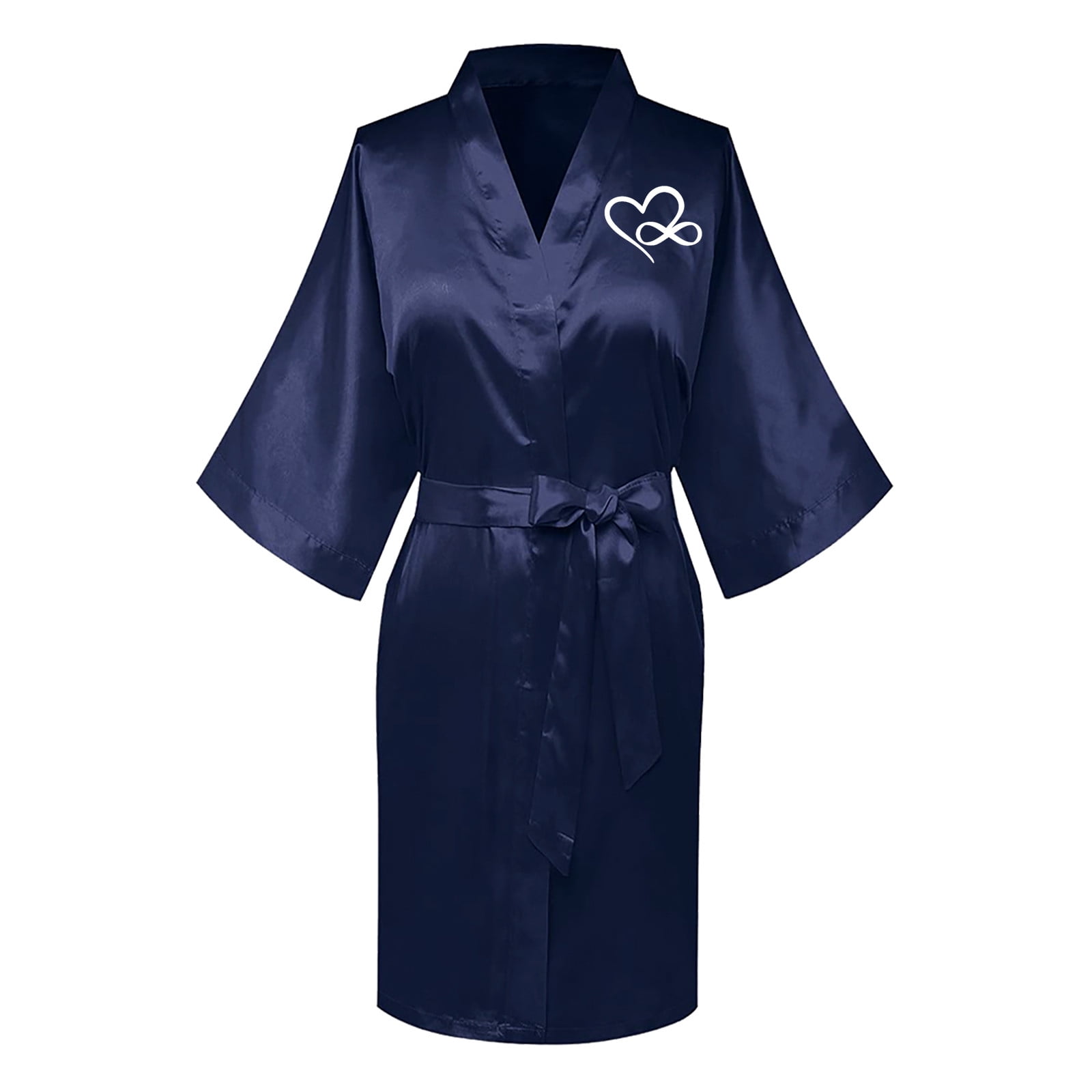 Virmaxy Valentine's Day Silk Robe for Women Love Graphic Bridesmaids Wedding Party Loungewear ...